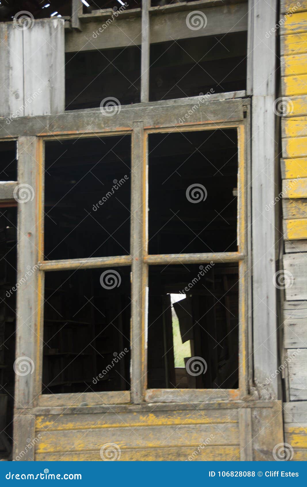 Windows on Collapsing Barn in Eastern Washington`s Palouse Region Stock ...