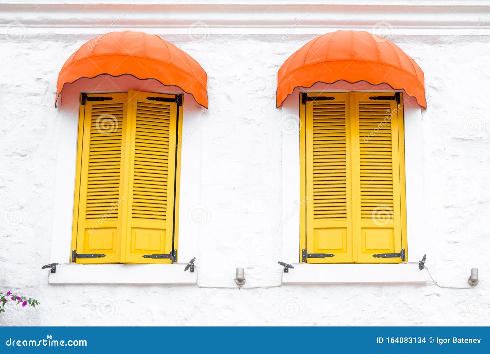 Windows with Colored Shutters. Stock Photo - Image of door, retro ...