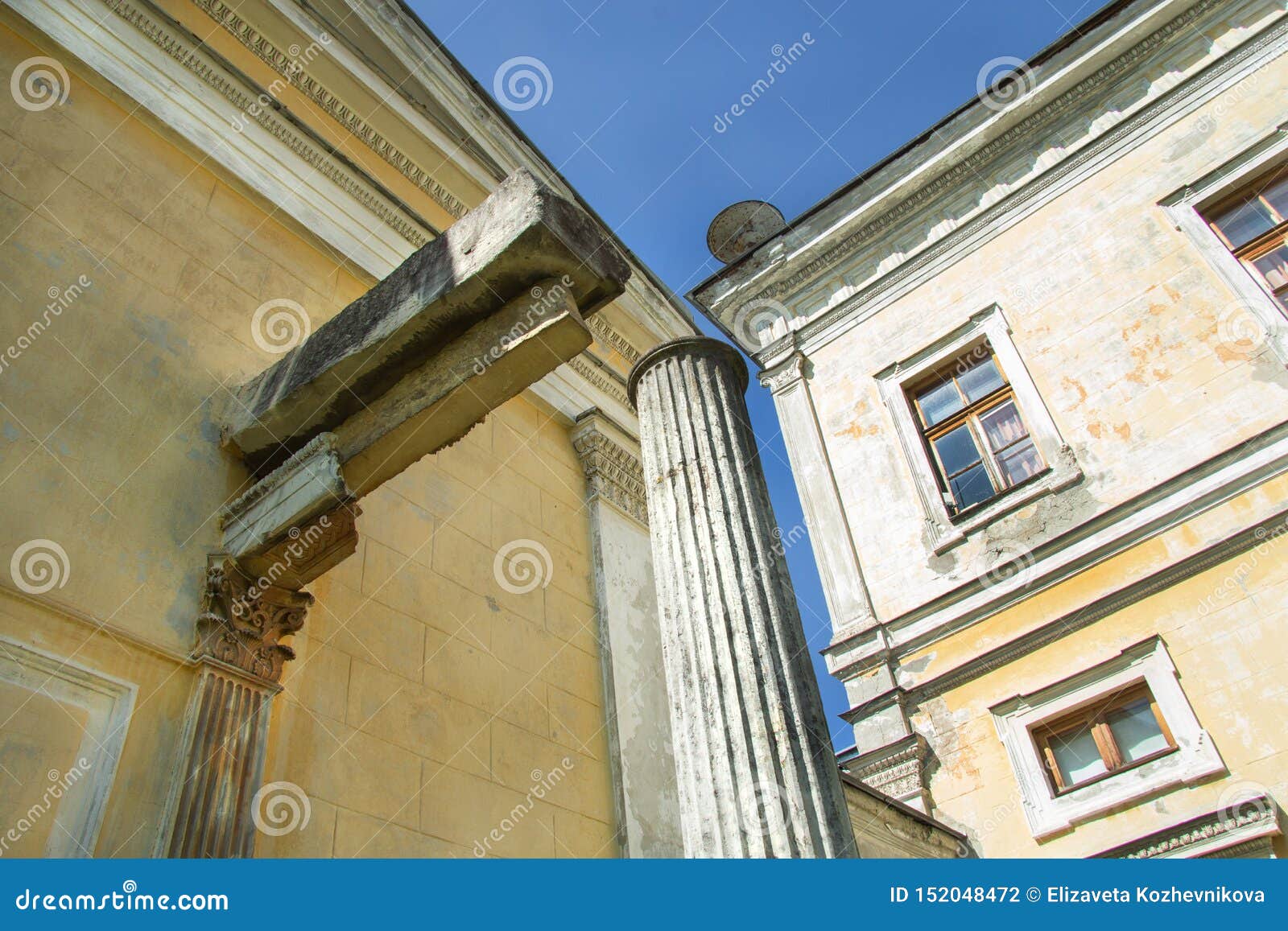 Windows and Columns of the Old House Stock Photo - Image of tourism ...