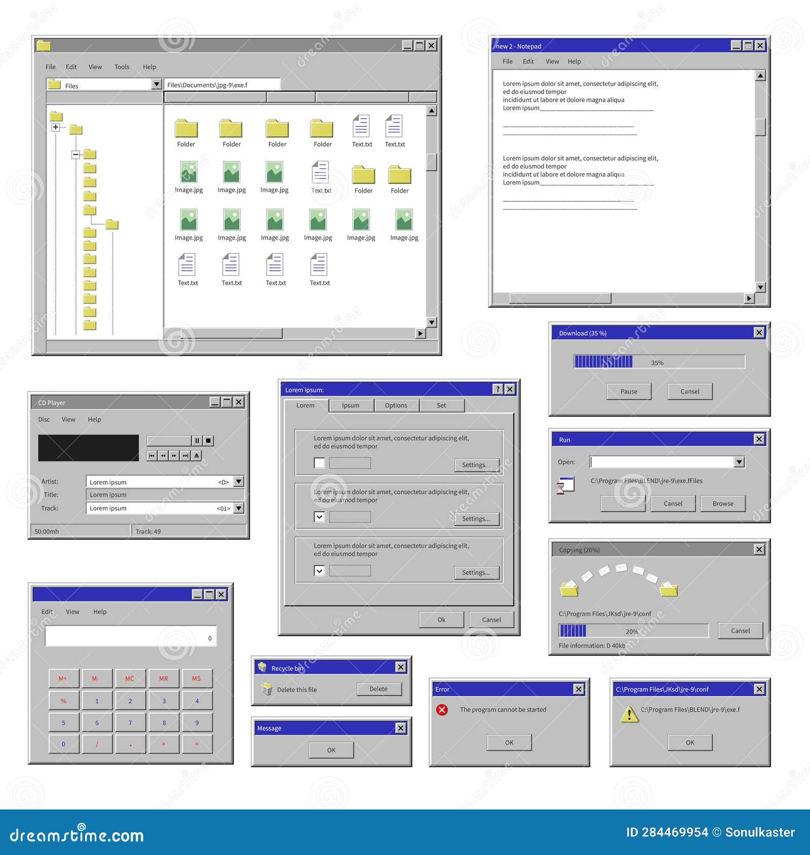 Windows on Computer Screen, Info on Monitor Vector Editorial Stock ...