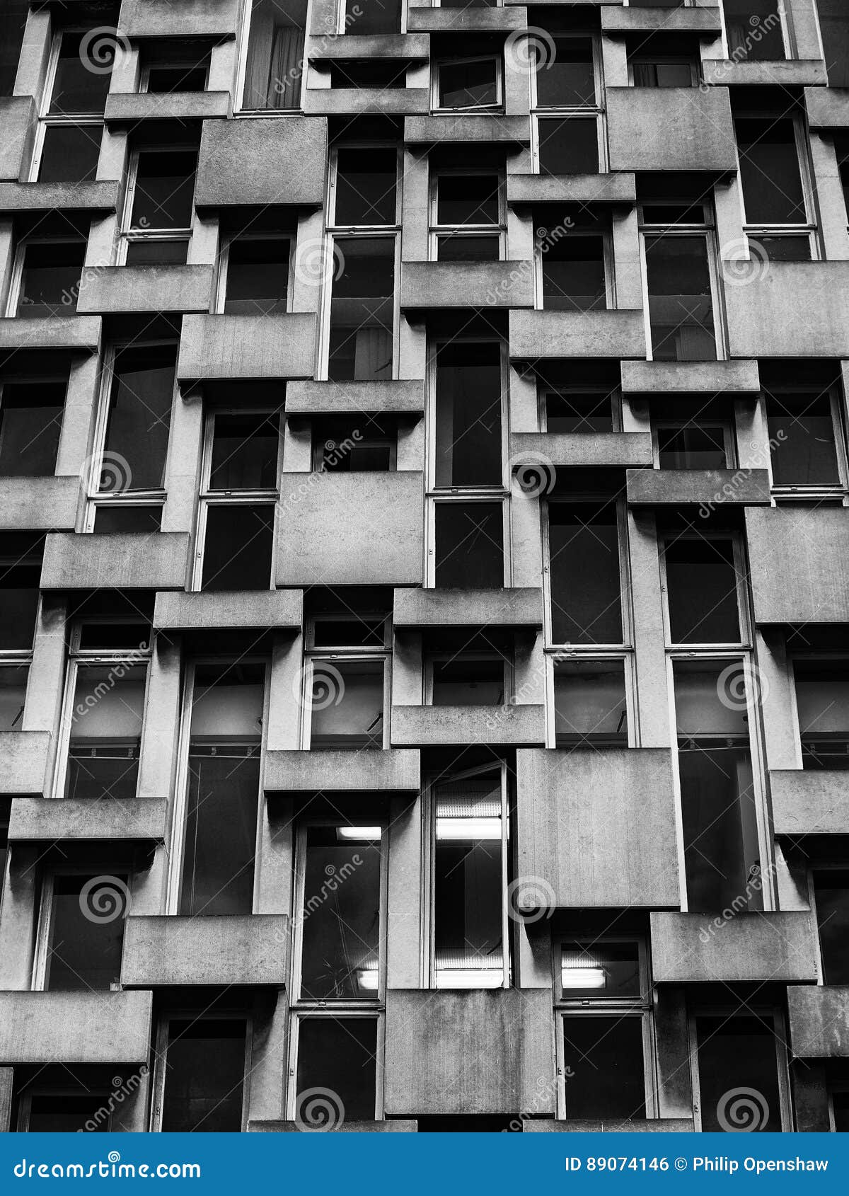 Windows in a Concrete Office Building Stock Photo - Image of generic ...