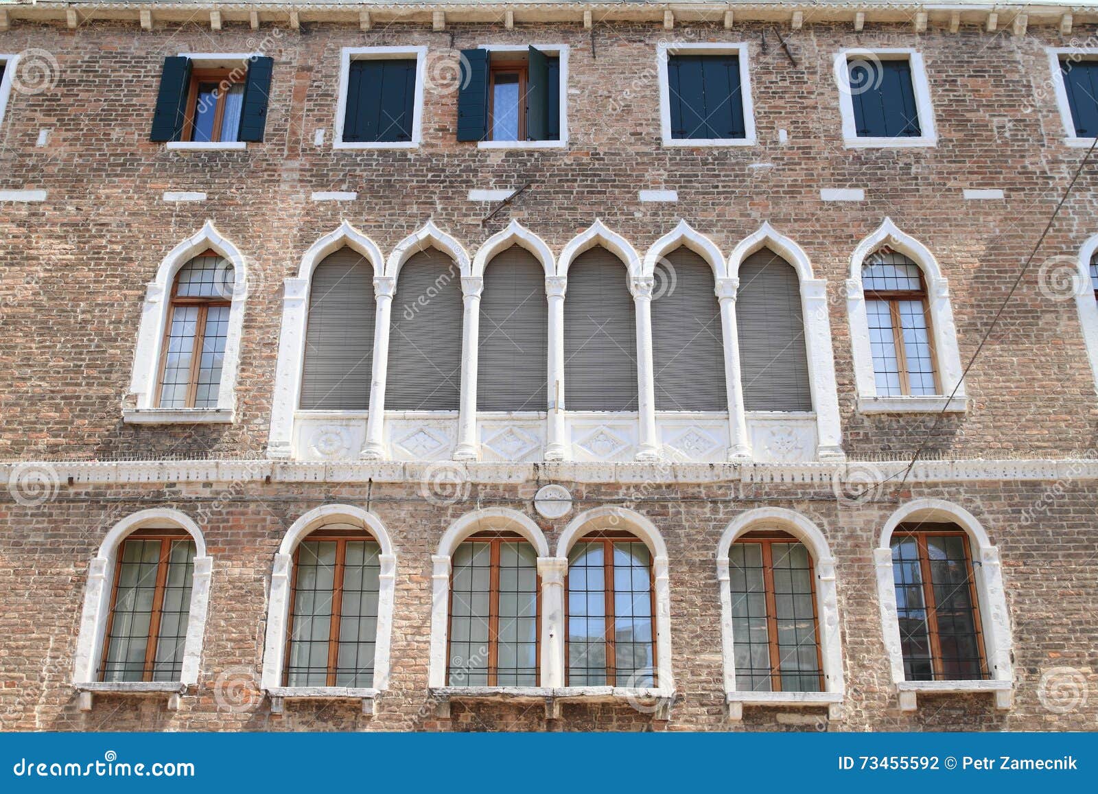 Windows with Curtains in Venice Stock Photo - Image of historical ...