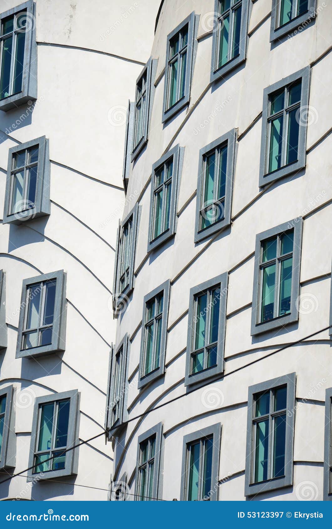 Windows of Dancing House, Prague Editorial Photography - Image of ...