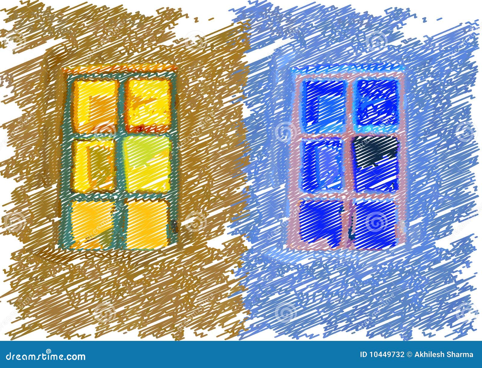 Windows day and night stock vector. Illustration of design - 10449732