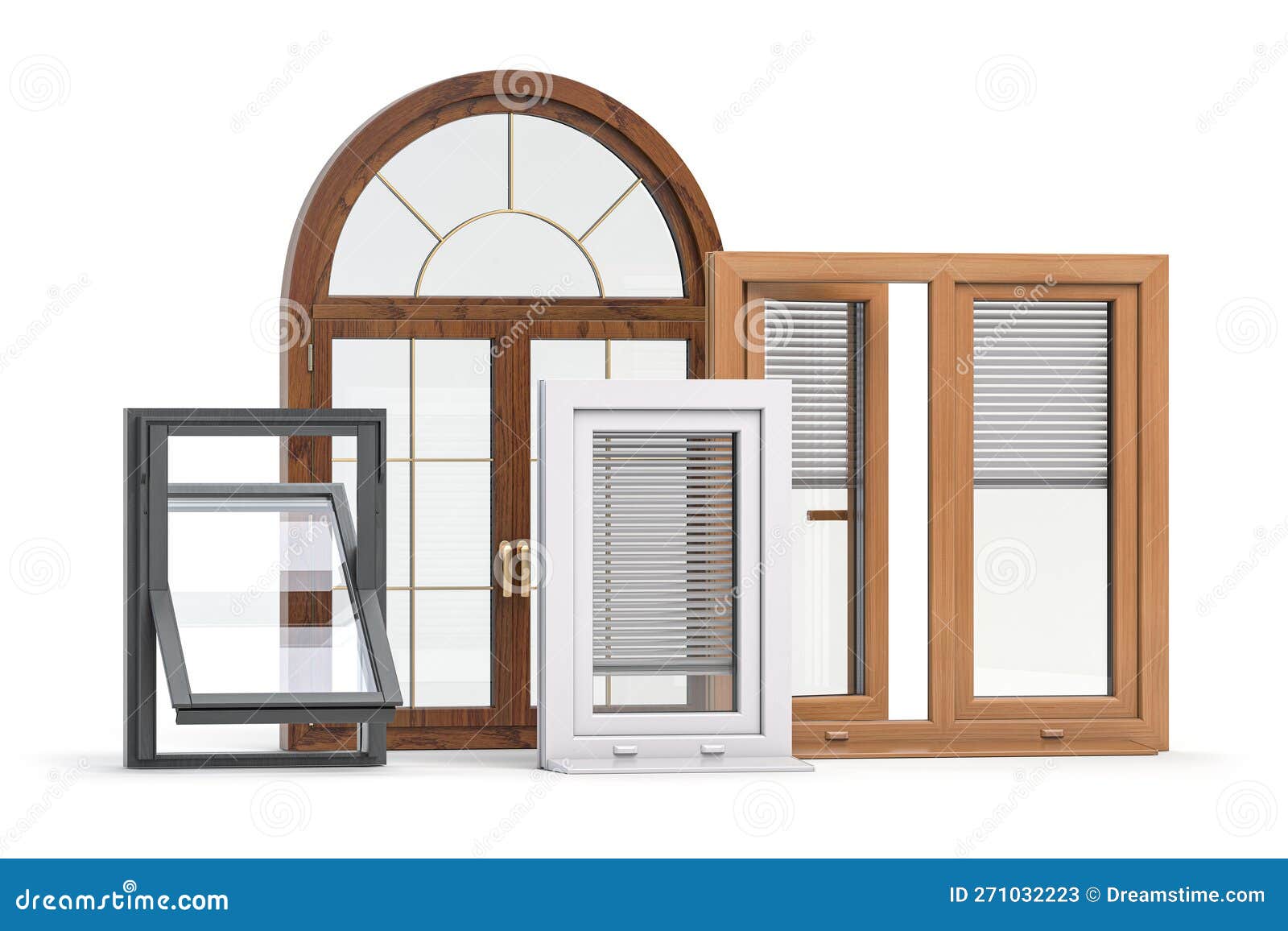 Windows of Different Types Isolated on White Stock Illustration ...
