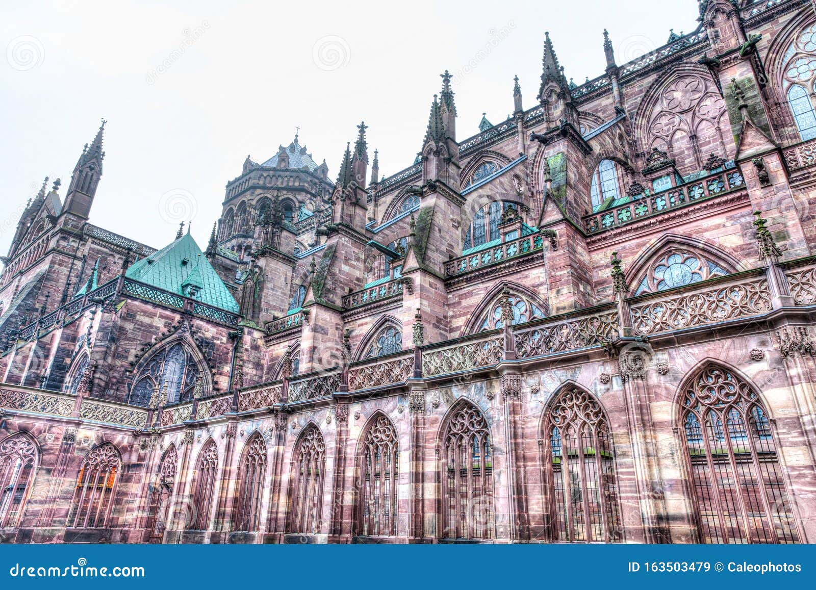 Side View of the Cathedral of Strasbourg, France Stock Image - Image of ...