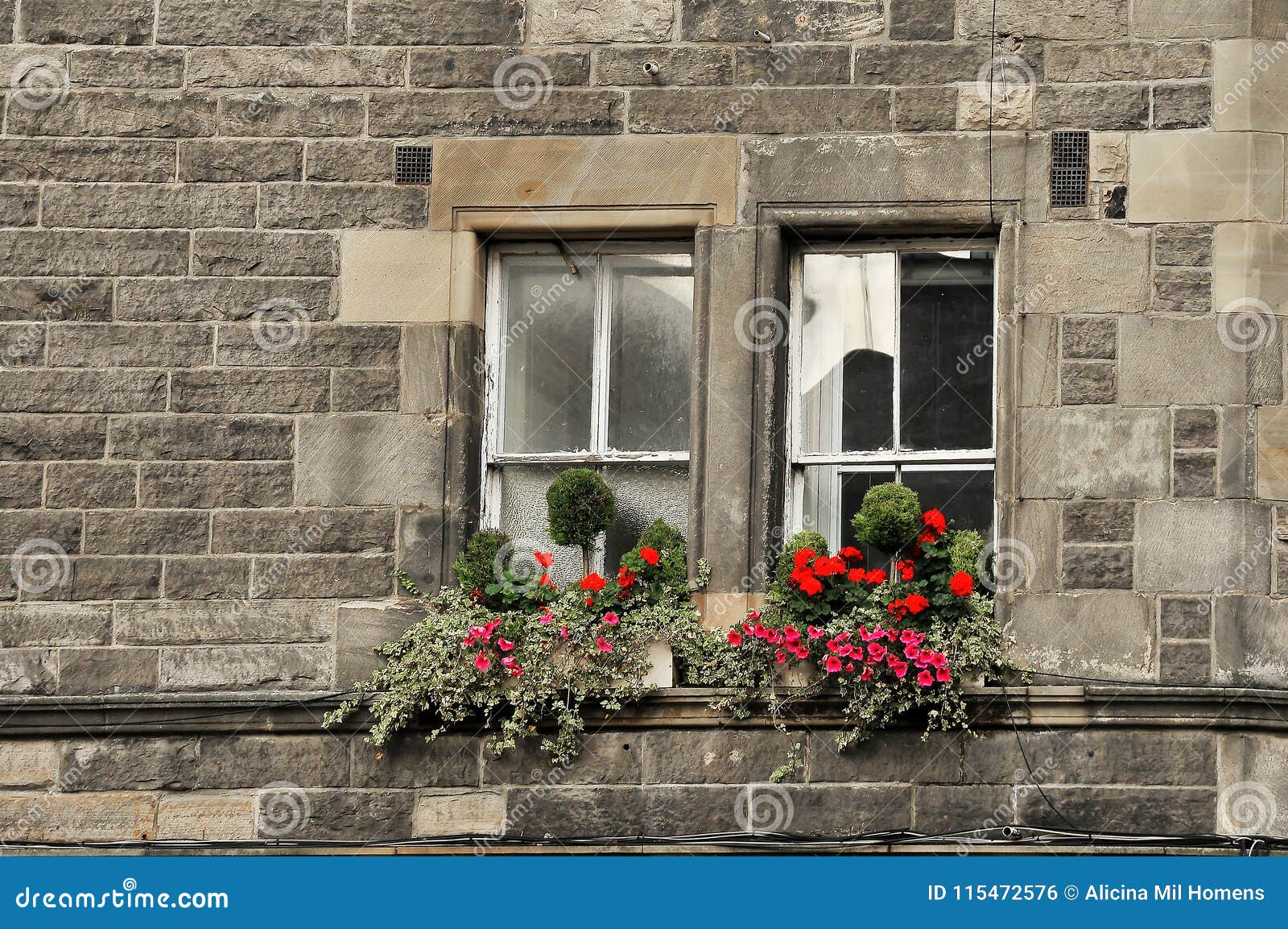 Windows in Edinburgh, in Scotland Stock Photo - Image of house, texture ...