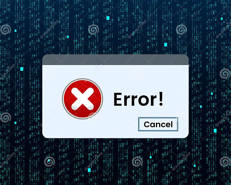 Windows Error Message. Warning of System Crash Against Binary Computer ...