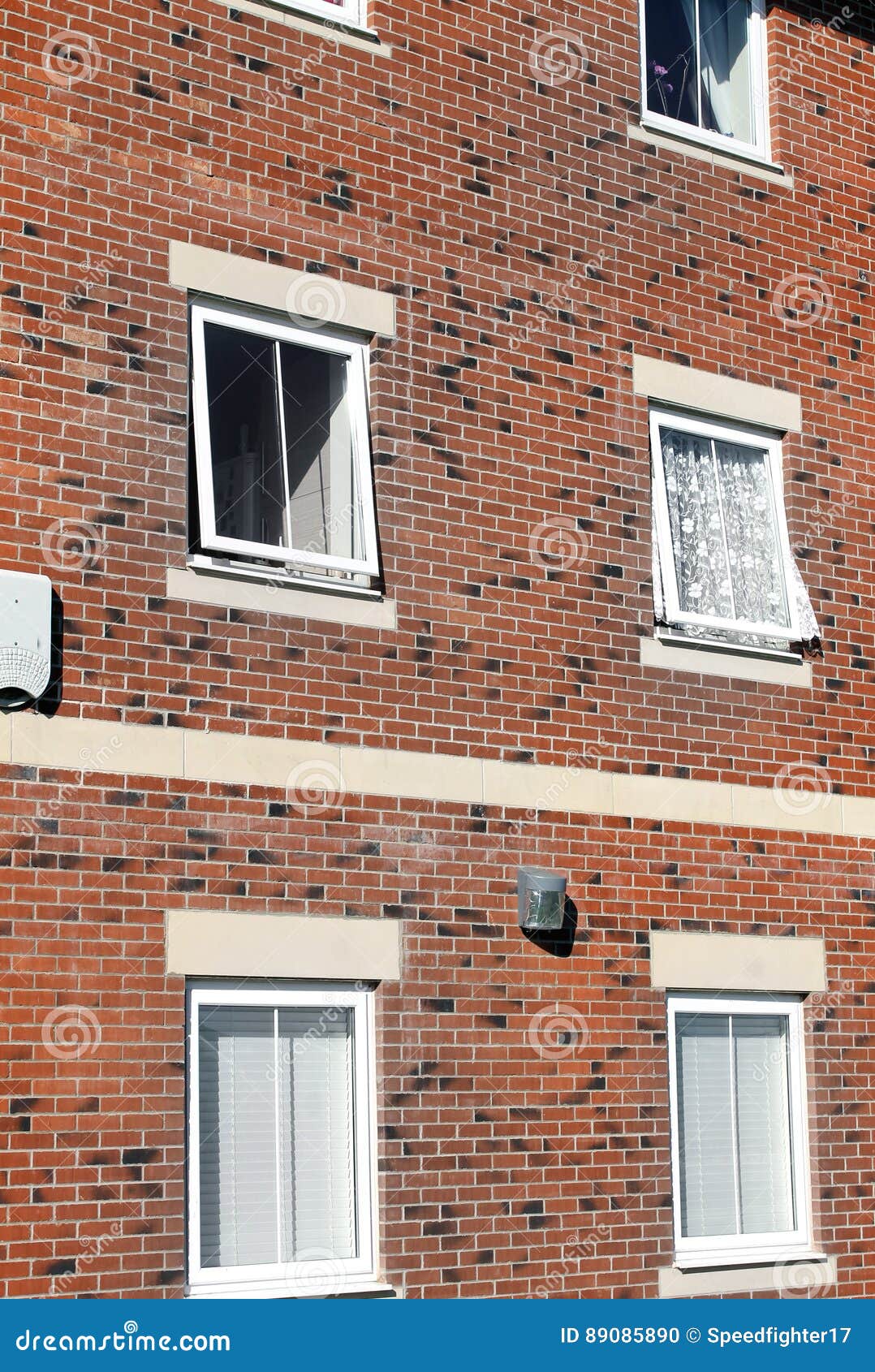 Windows on Exterior of Block of Flats Stock Photo - Image of windows ...