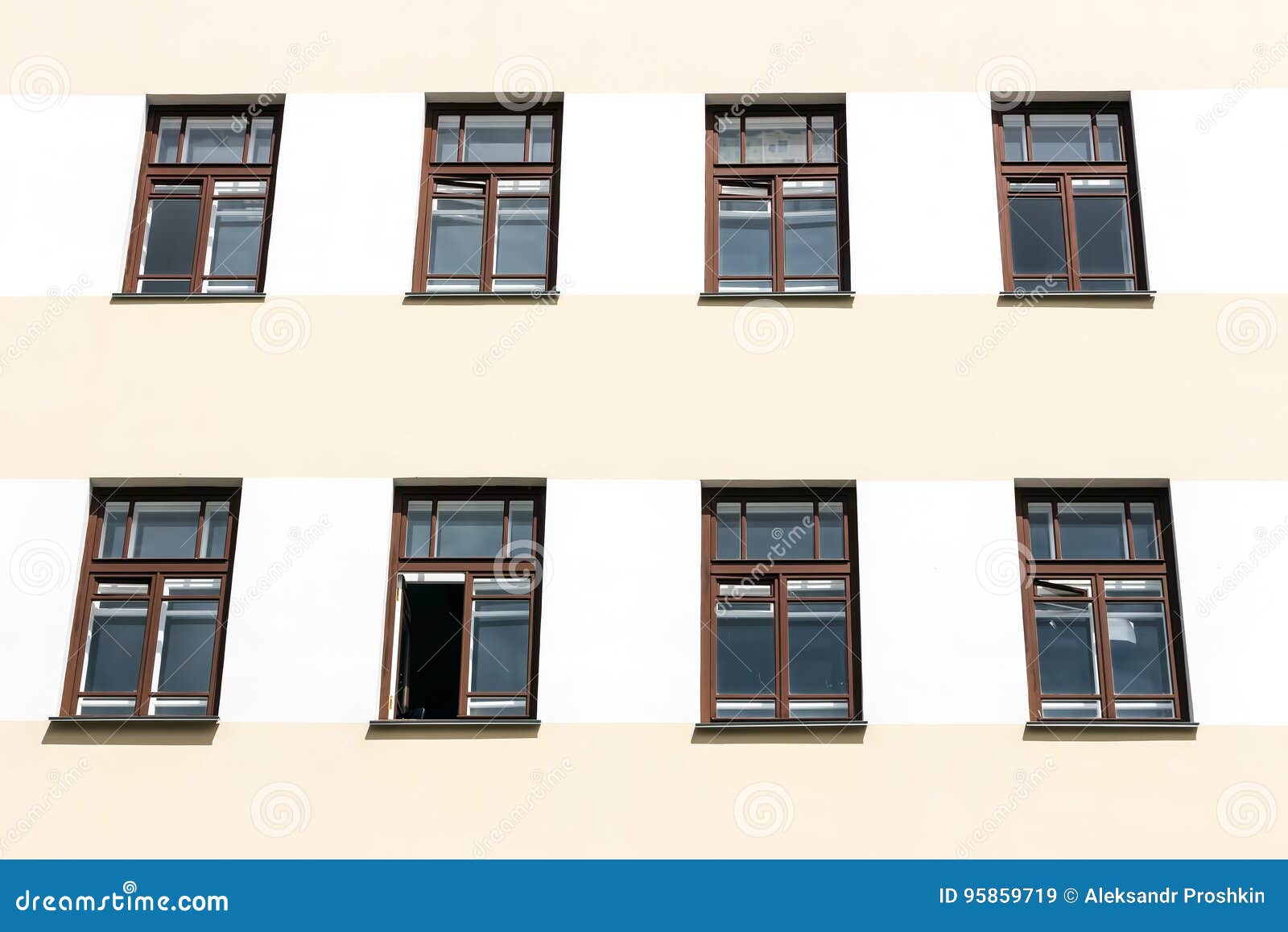 Windows on the facade stock image. Image of concrete - 95859719