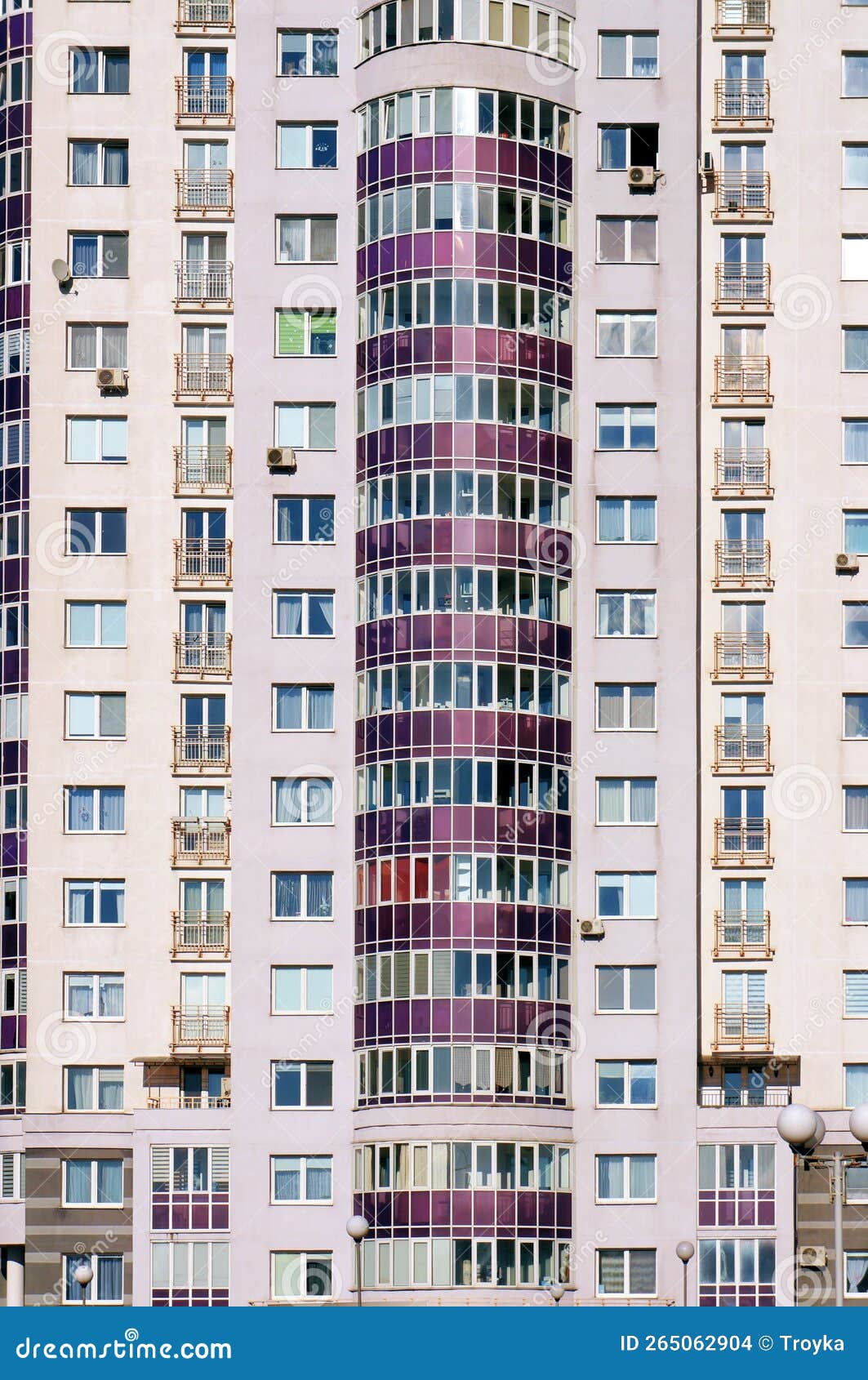 Windows on Facade of Modern Apartment Building Stock Photo - Image of ...