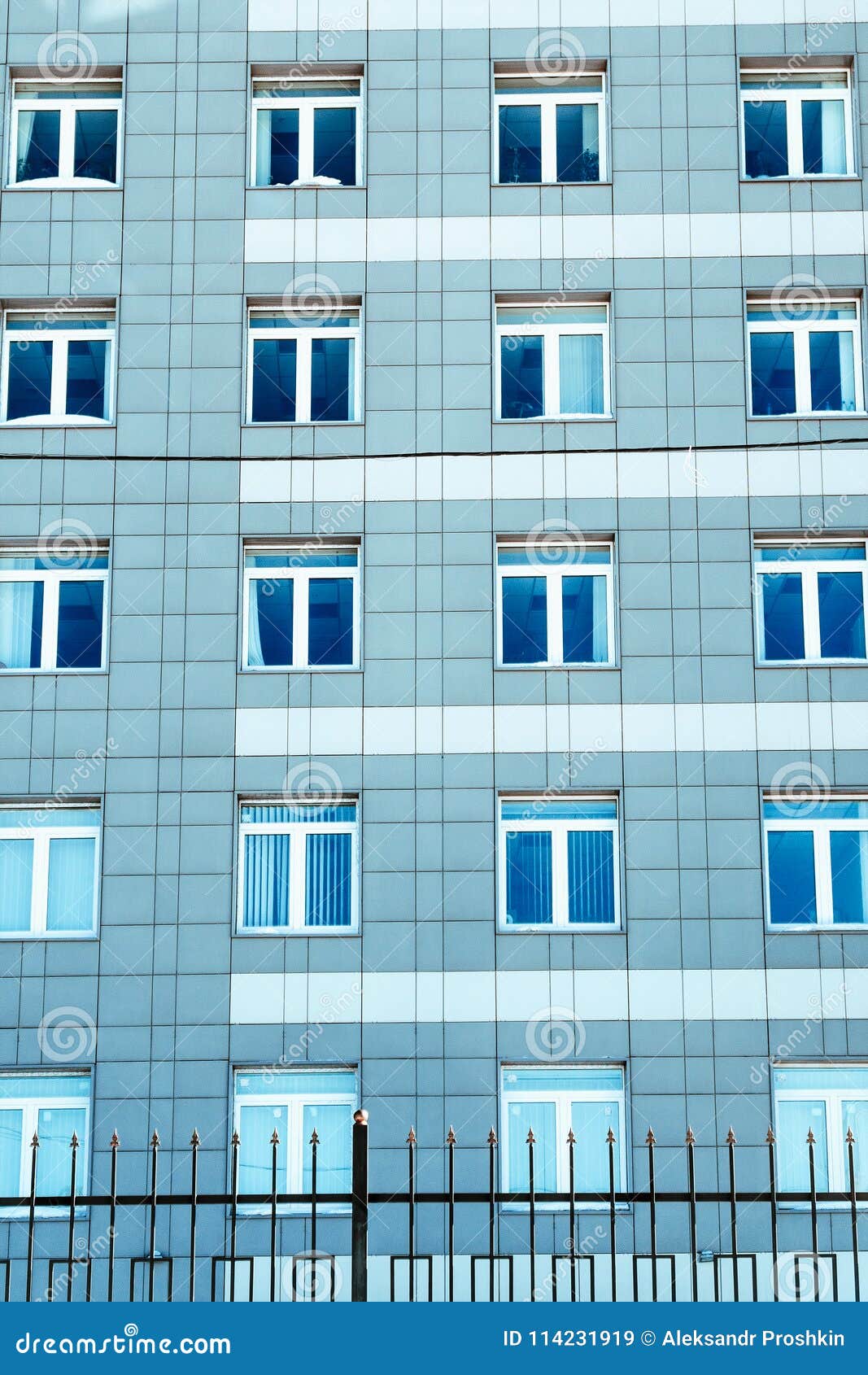Windows on Facade of a Multi-storey Building Stock Image - Image of ...