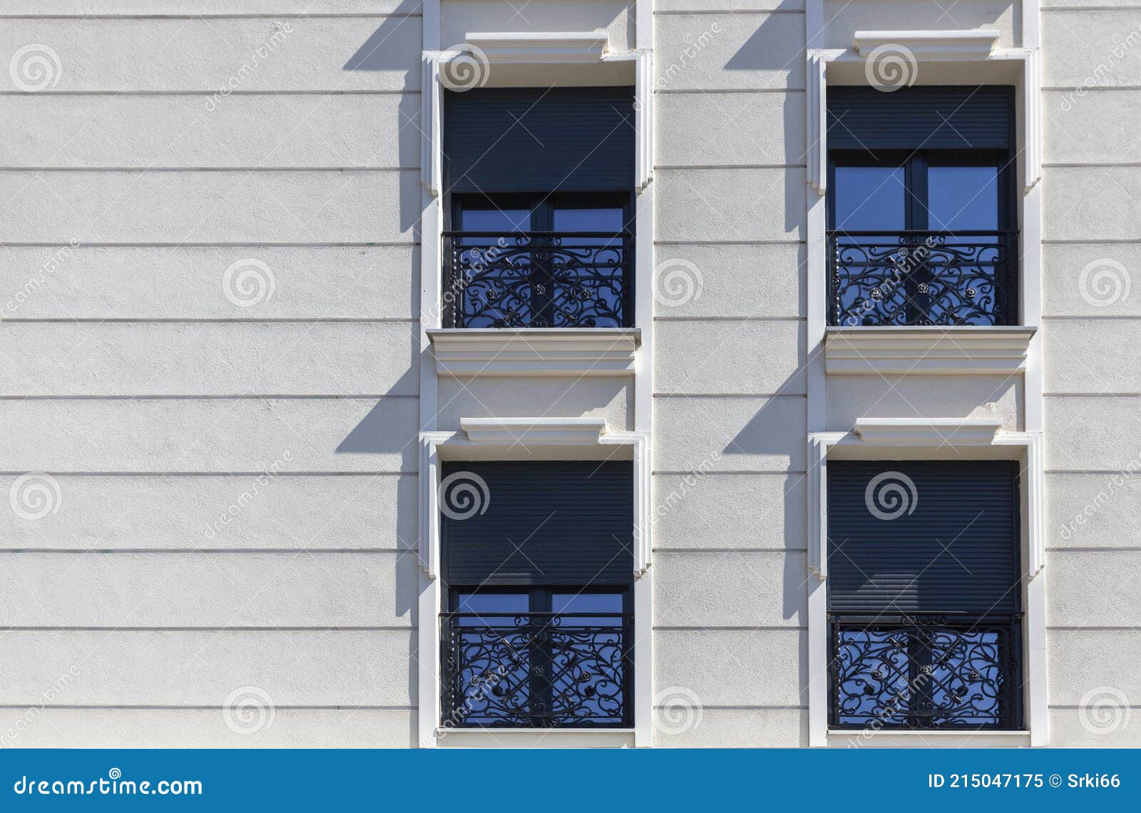 Windows of the Facade of a Residential Building Stock Image - Image of ...
