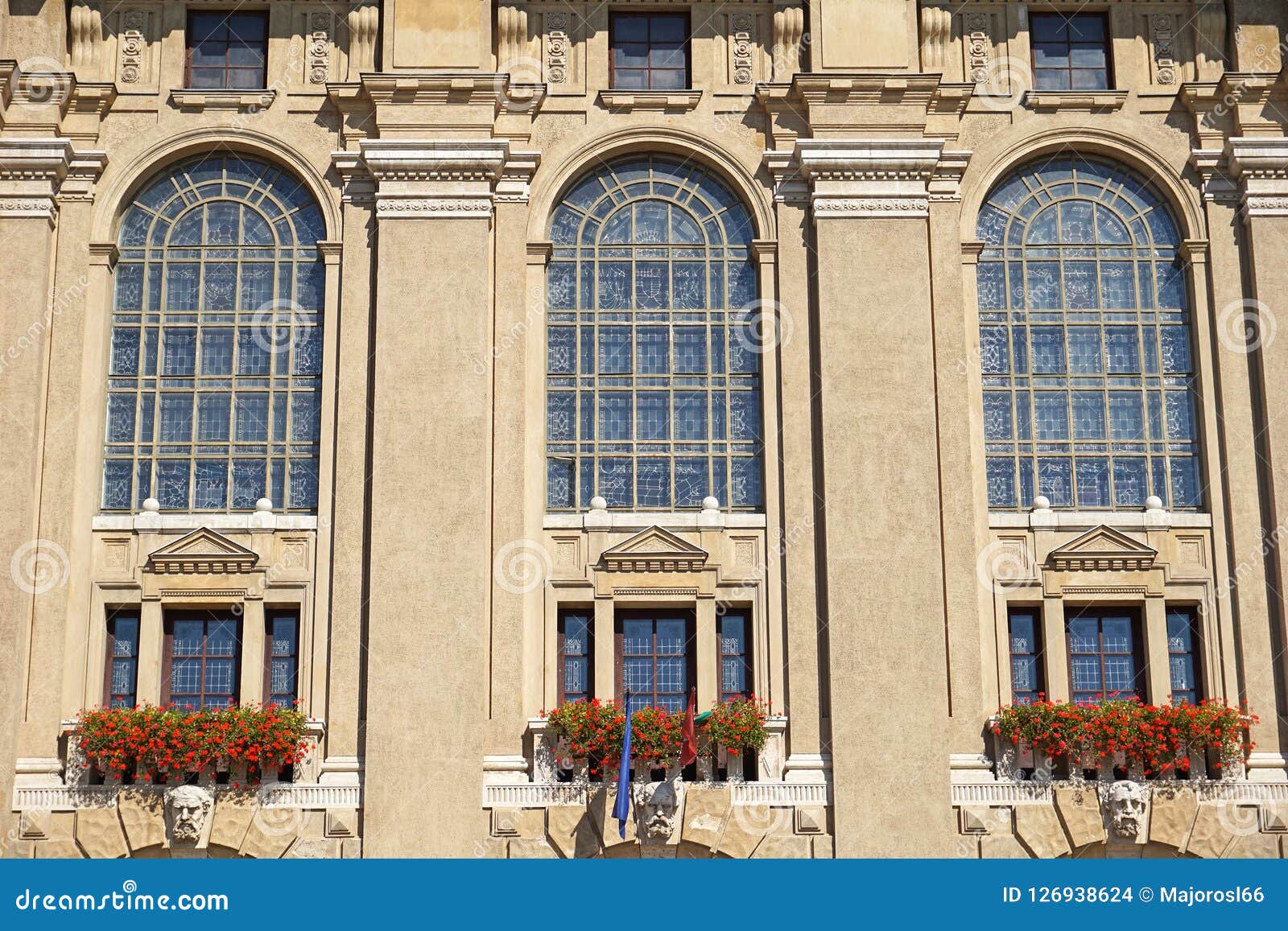 Windows and Facade of the University Stock Photo - Image of wall ...