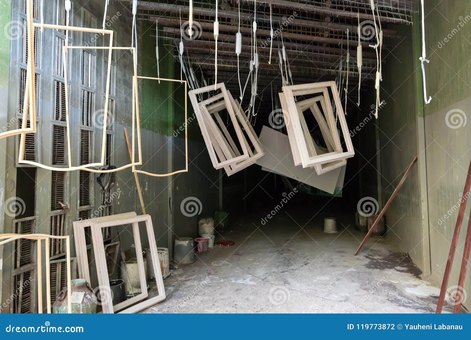 Windows Frame Production at Wood Company Stock Photo - Image of ...