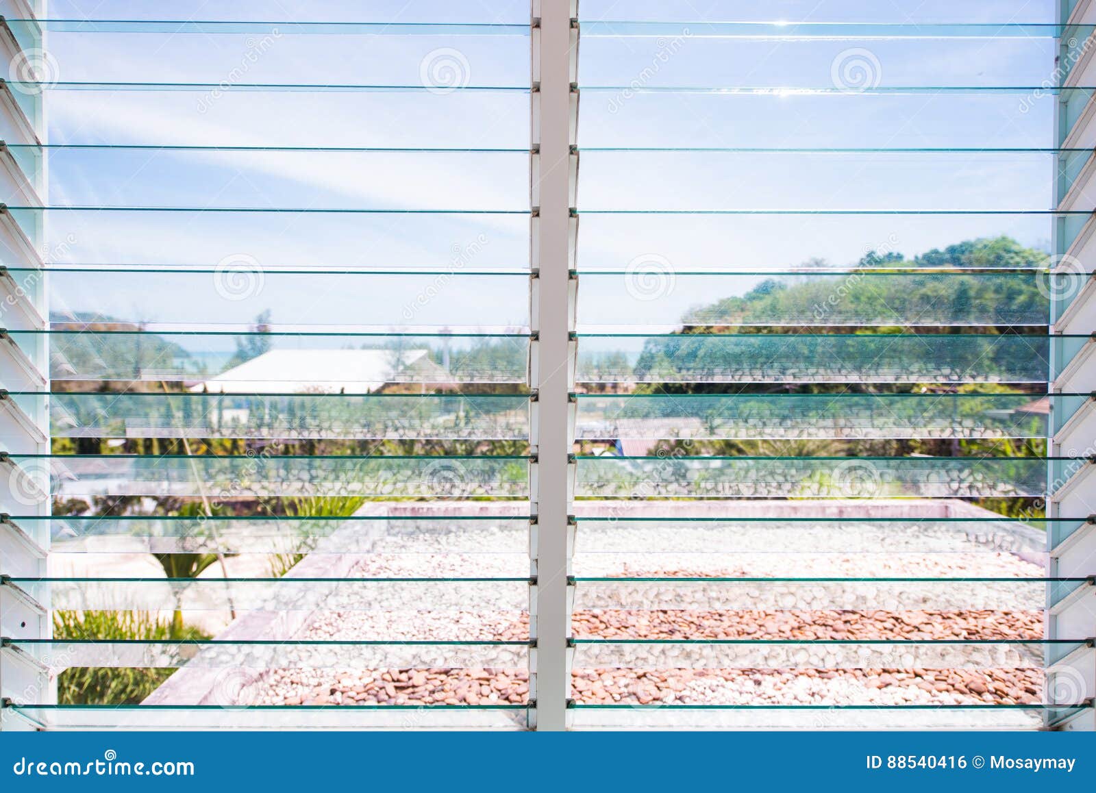 Windows Glass Louver in Home Stock Photo - Image of building, design ...