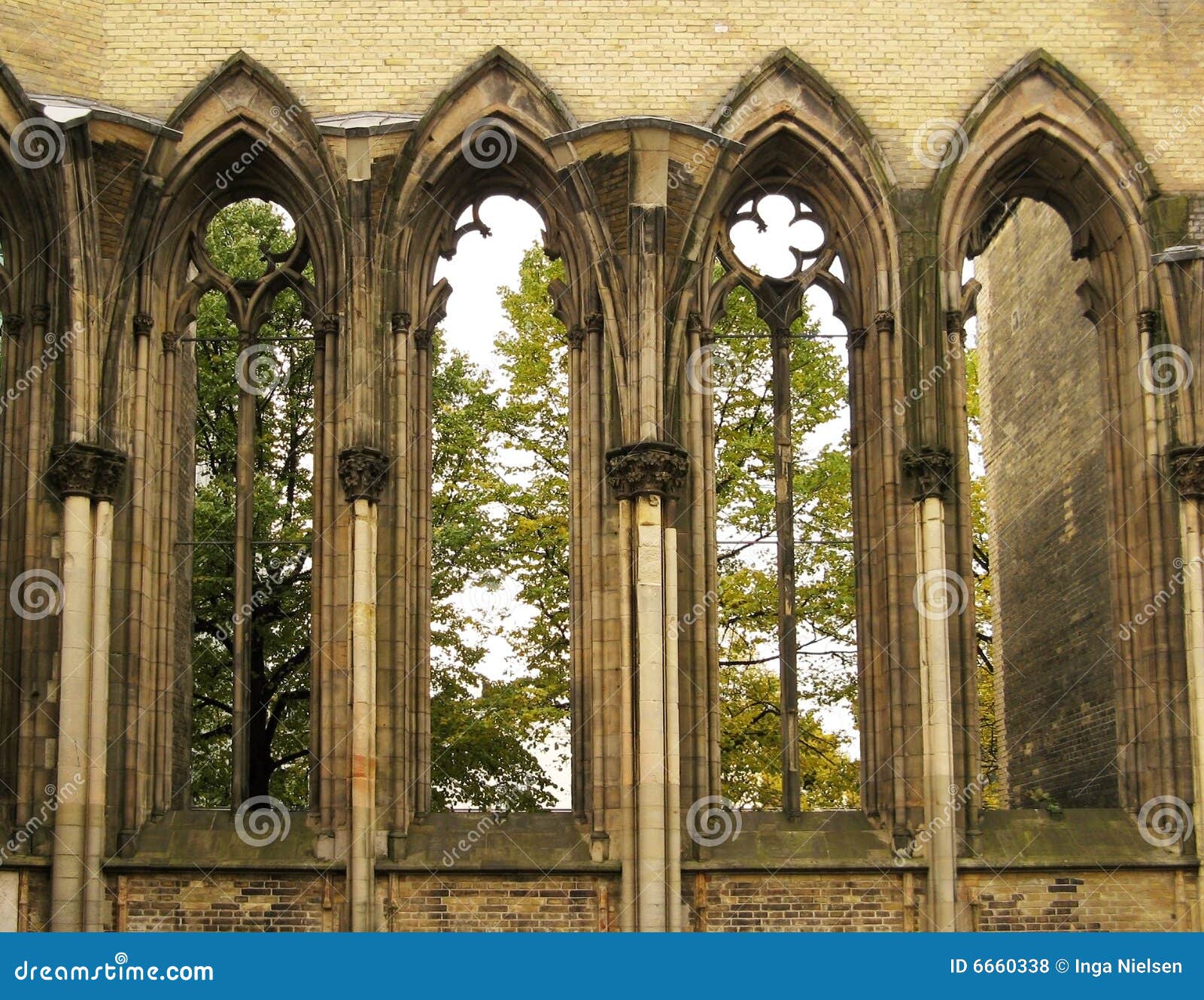 Windows of Gothic Cathedral Stock Photo - Image of gray, inside: 6660338