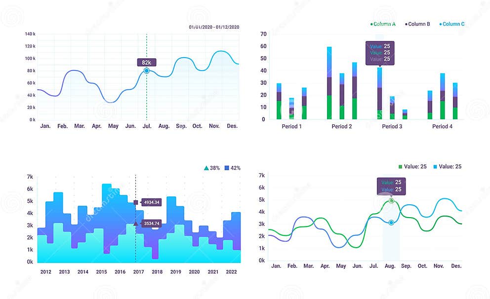 Set of Charts. Set of Vector Elements for Design Sites Stock ...
