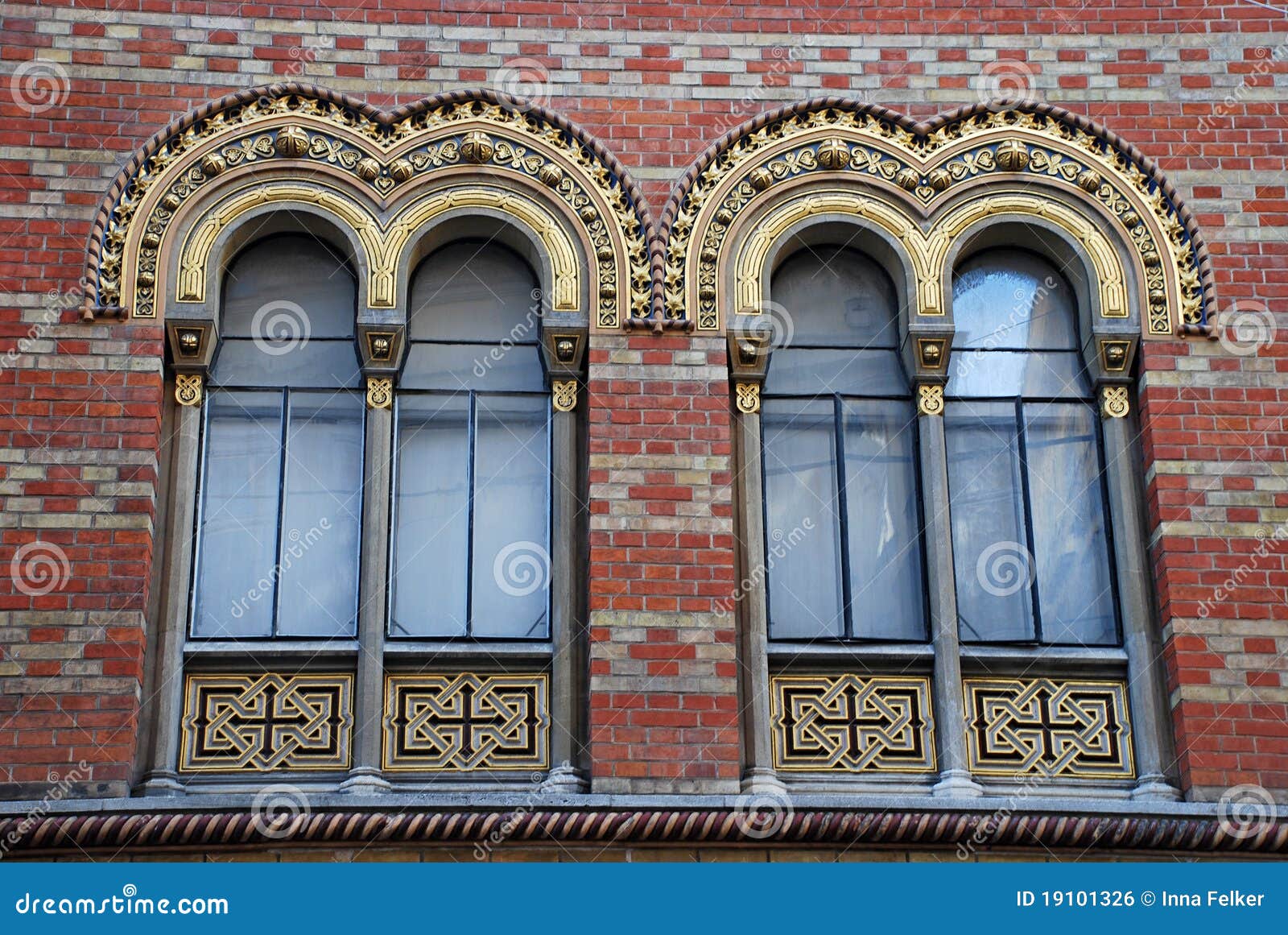 Windows of Greek Orthodox Church, Vienna Stock Photo - Image of golden ...