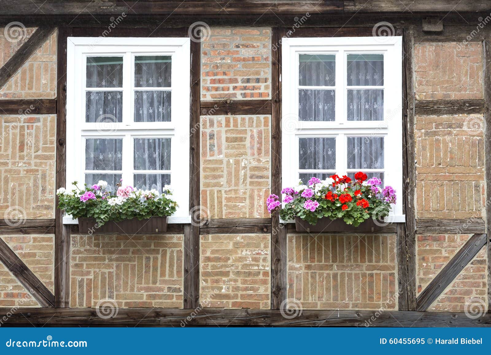 Windows on a Half-timbered House Stock Image - Image of timbered ...