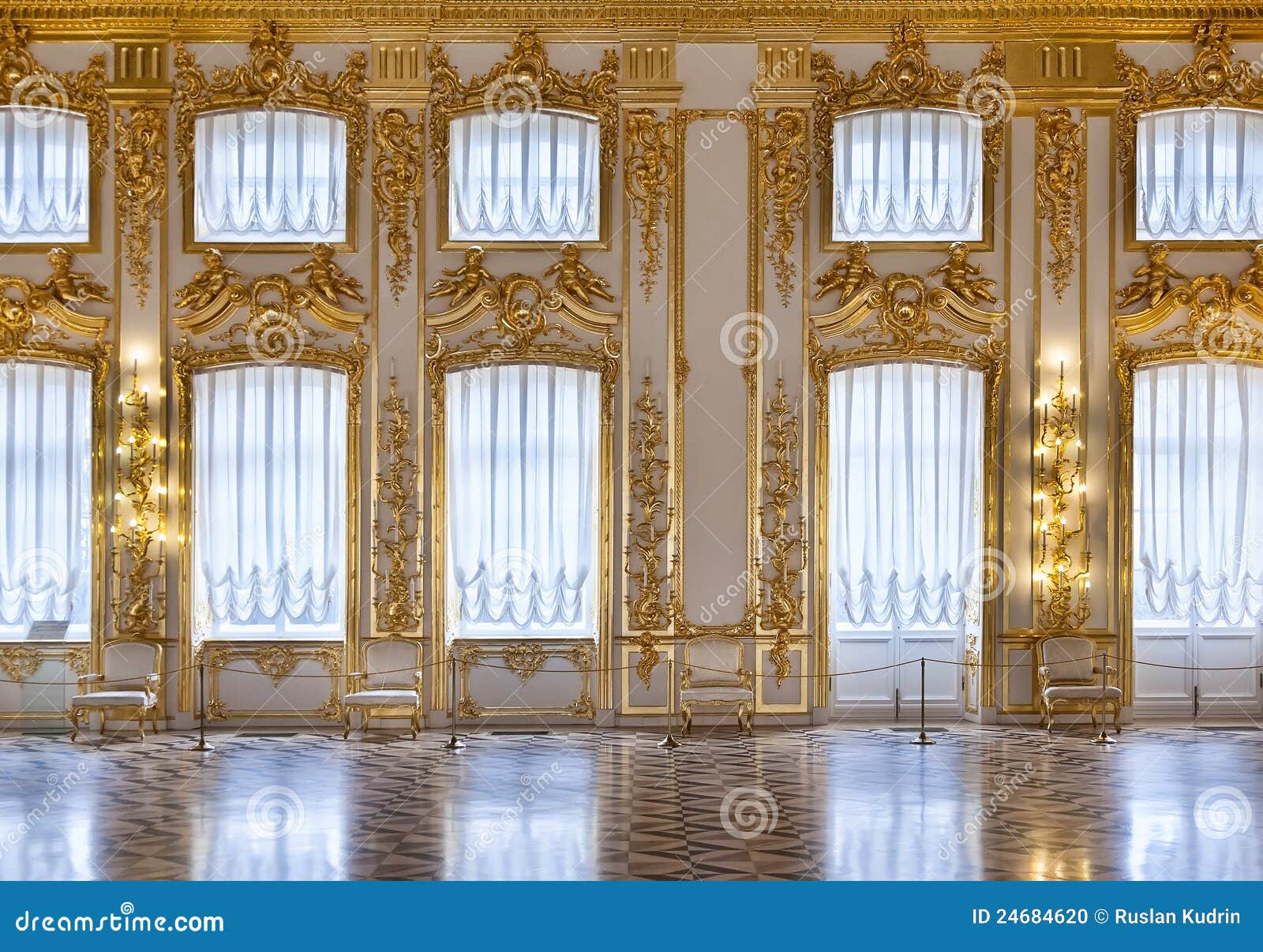 The Windows of the Hall of Gold Stock Photo - Image of build ...