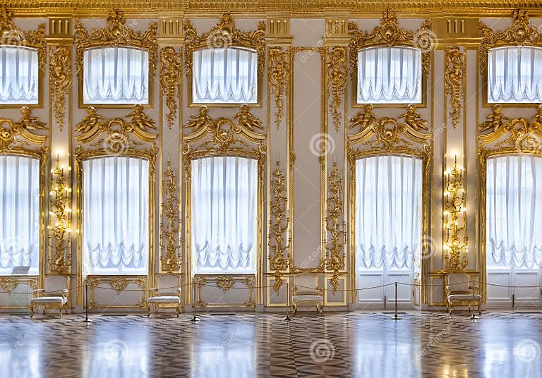 The Windows of the Hall of Gold Stock Photo - Image of build ...