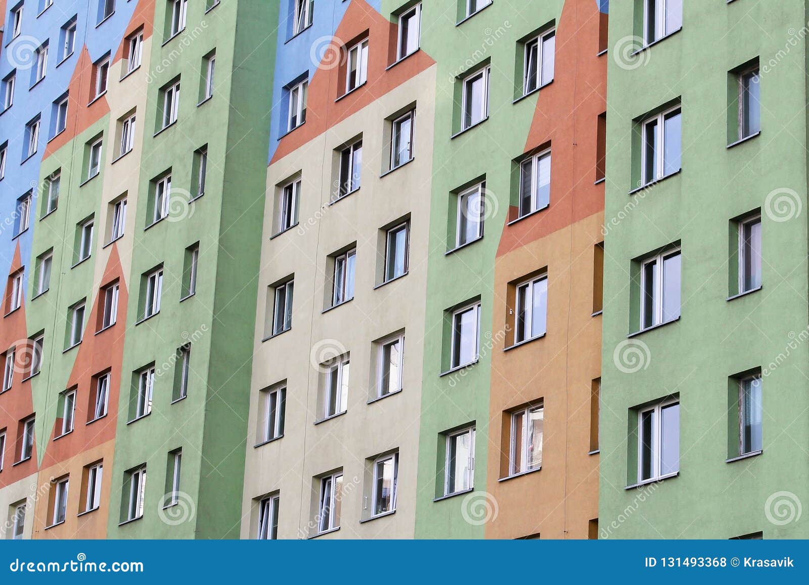 Windows of a High-rise Apartment Building Stock Photo - Image of ...