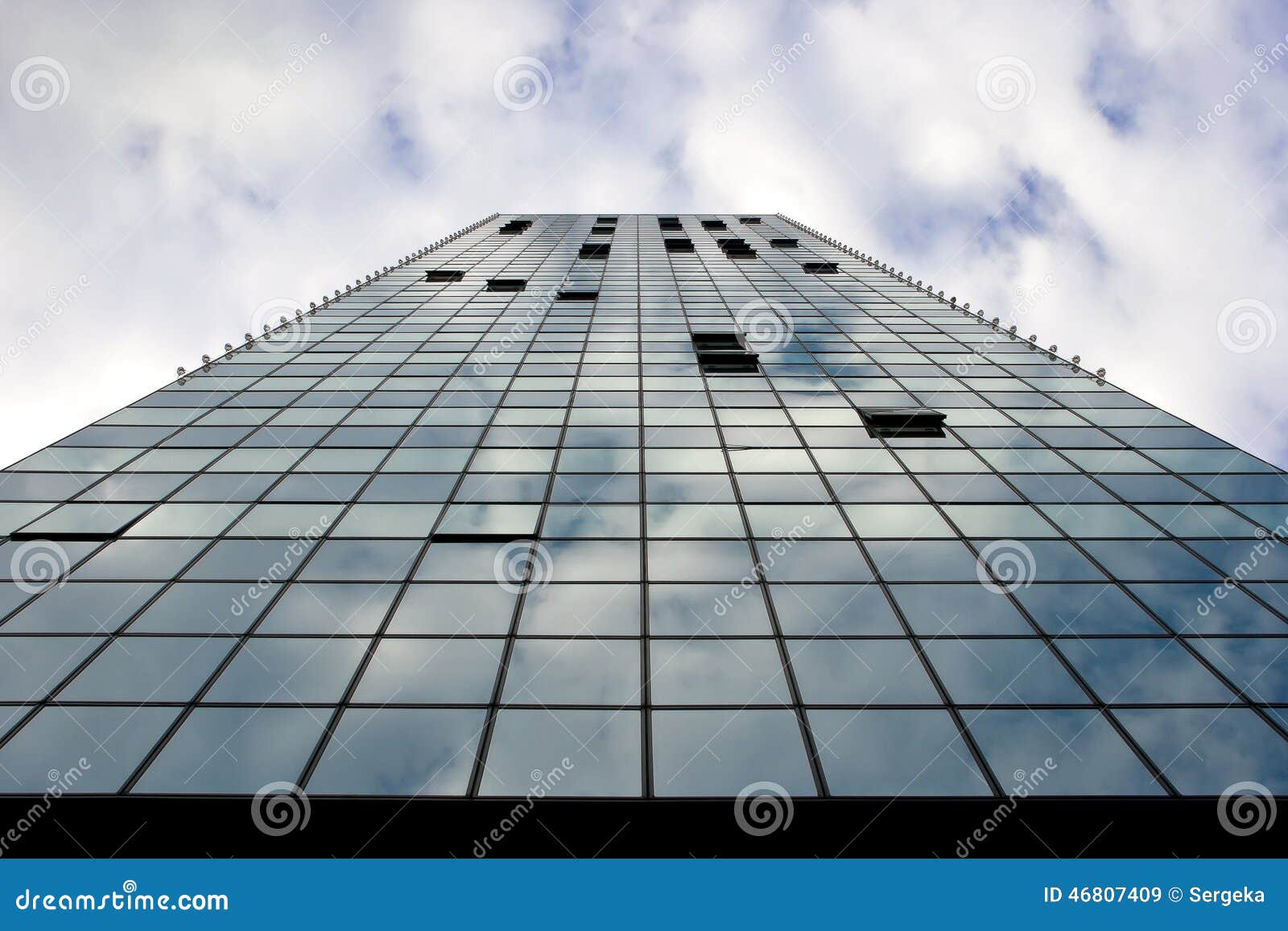 Windows of High-rise Buildings Stock Image - Image of clouds, large ...