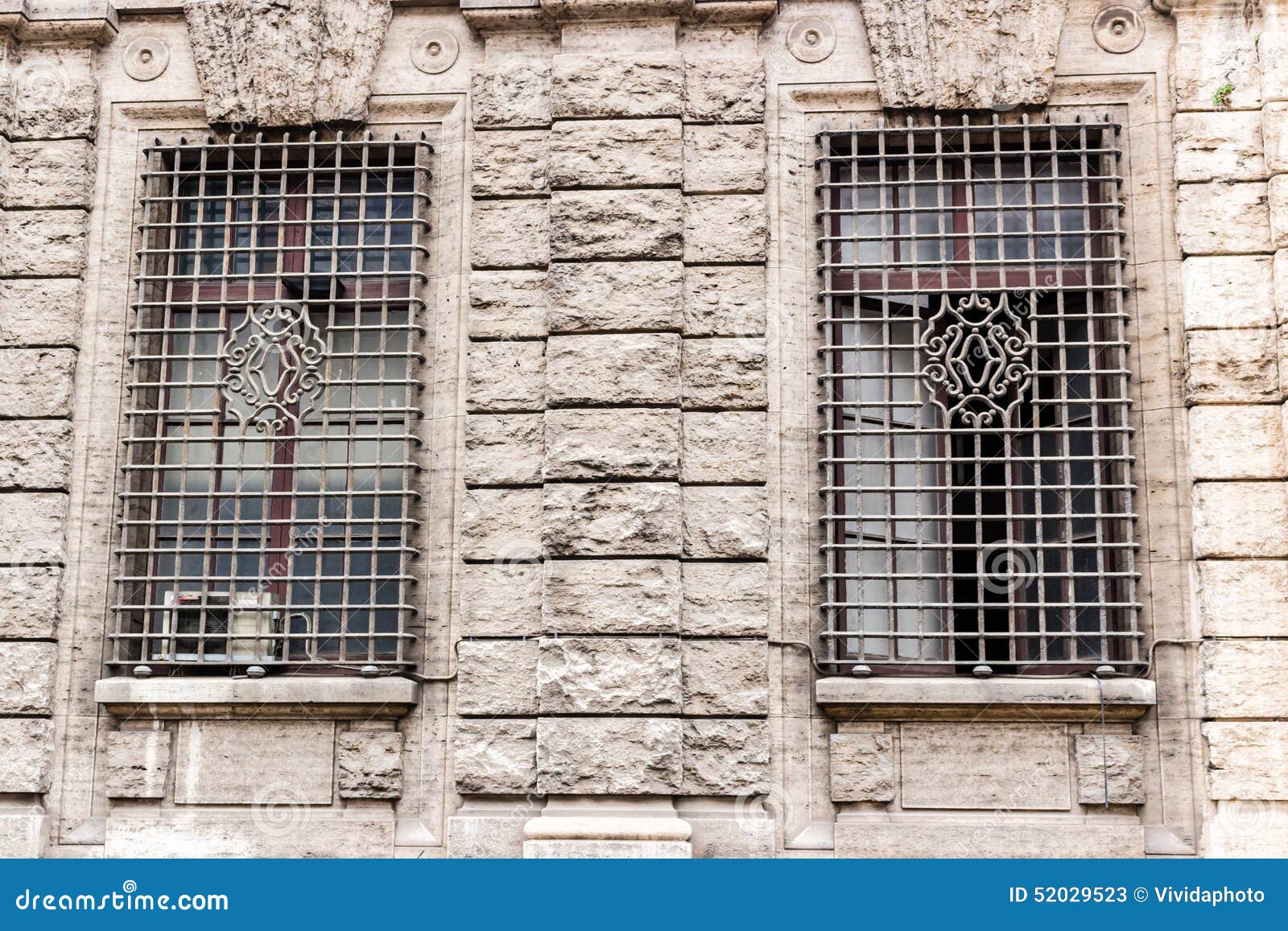 Windows of Historical Building in Rome Stock Image - Image of house ...
