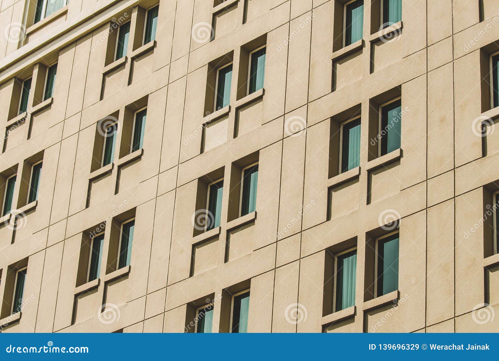 Windows of a Hotel Building Stock Image - Image of exterior, modern ...