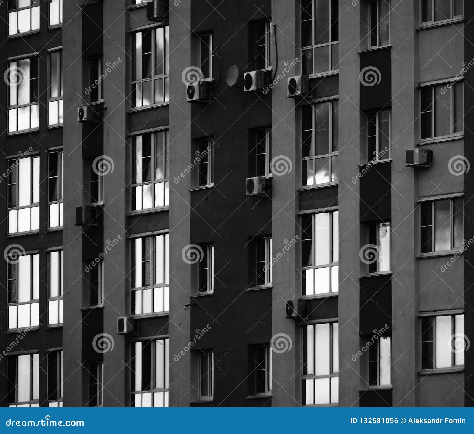 Windows of a House with Light Reflection from the Sun Stock Photo ...