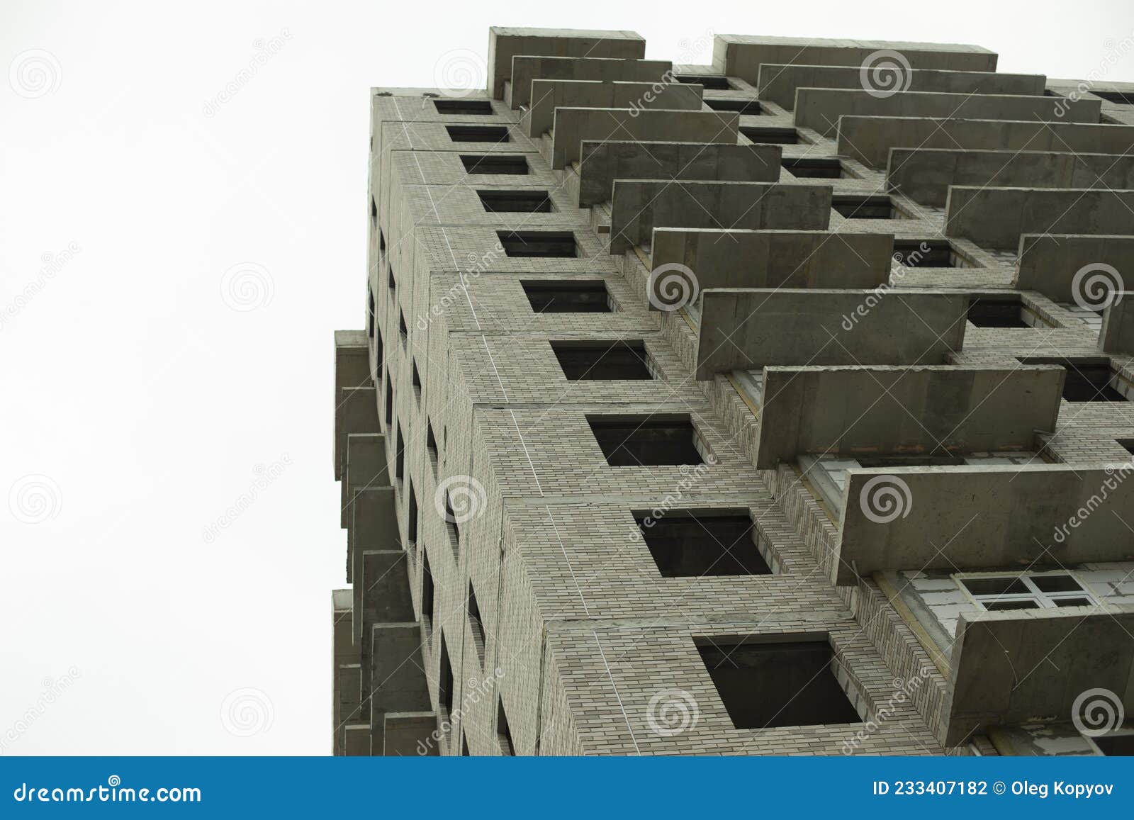 Windows of the House Under Construction. Construction of a Building in ...