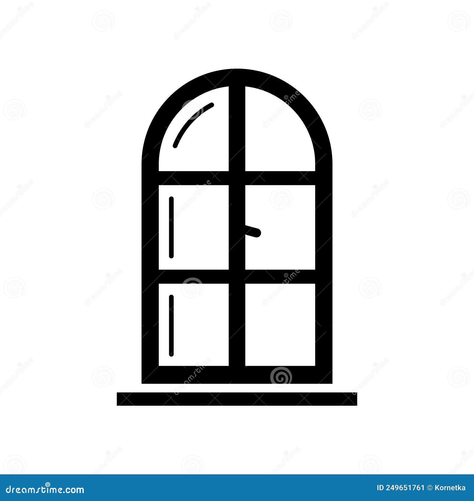 Windows Icon, Glyph Style. Round Window Frames Stock Vector ...