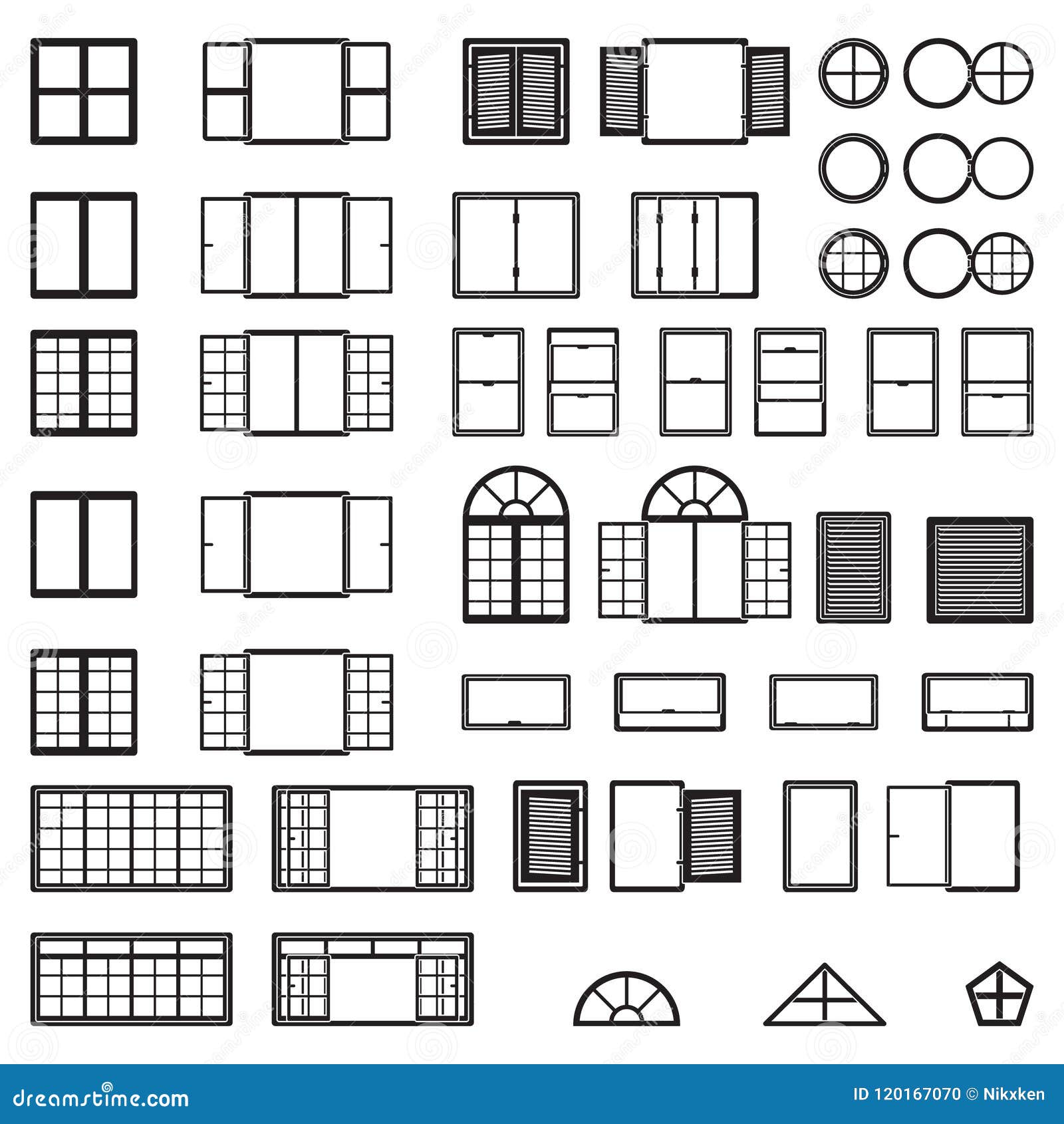 Windows Icon Set. Window Types Set. Vector Stock Vector - Illustration ...