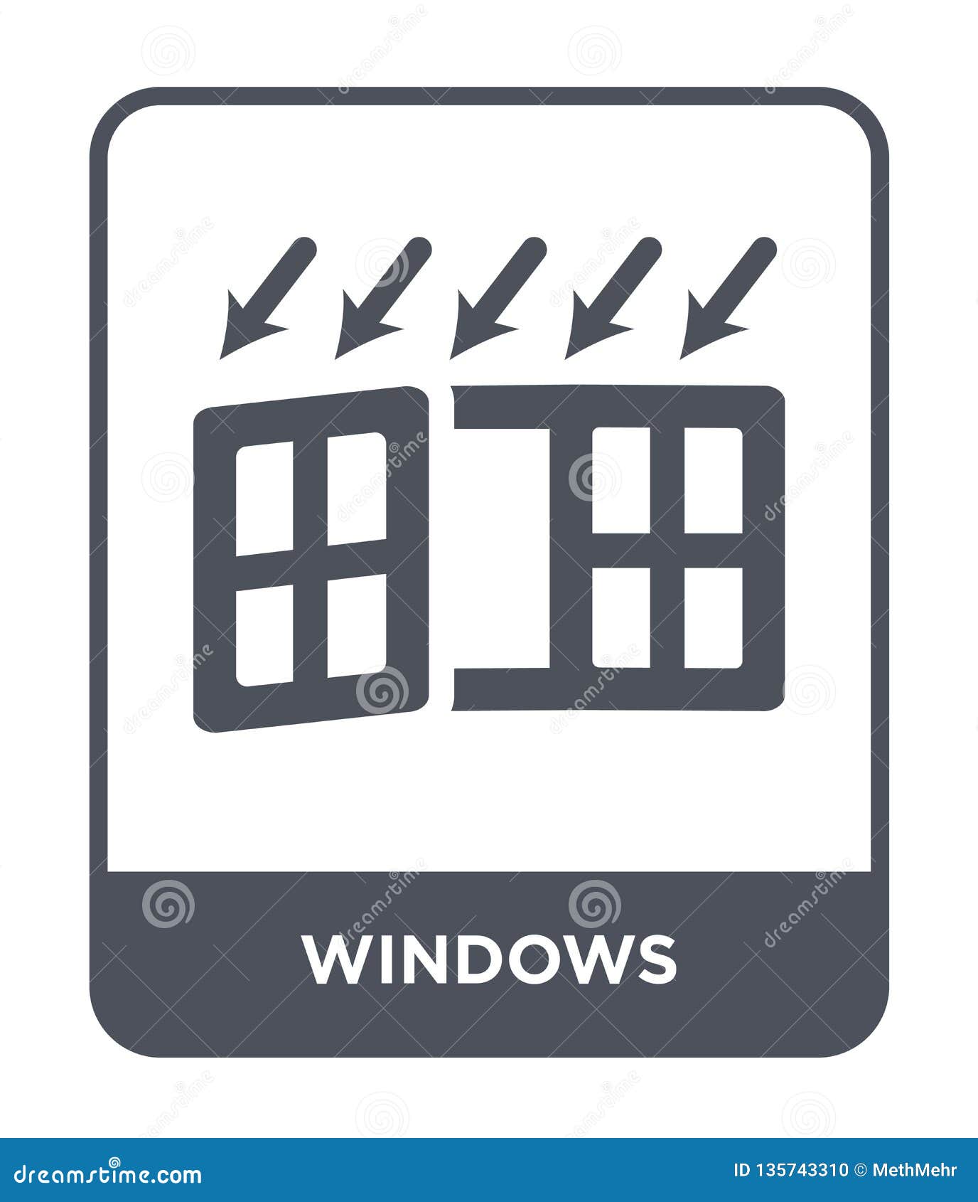 Windows Icon in Trendy Design Style. Windows Icon Isolated on White ...