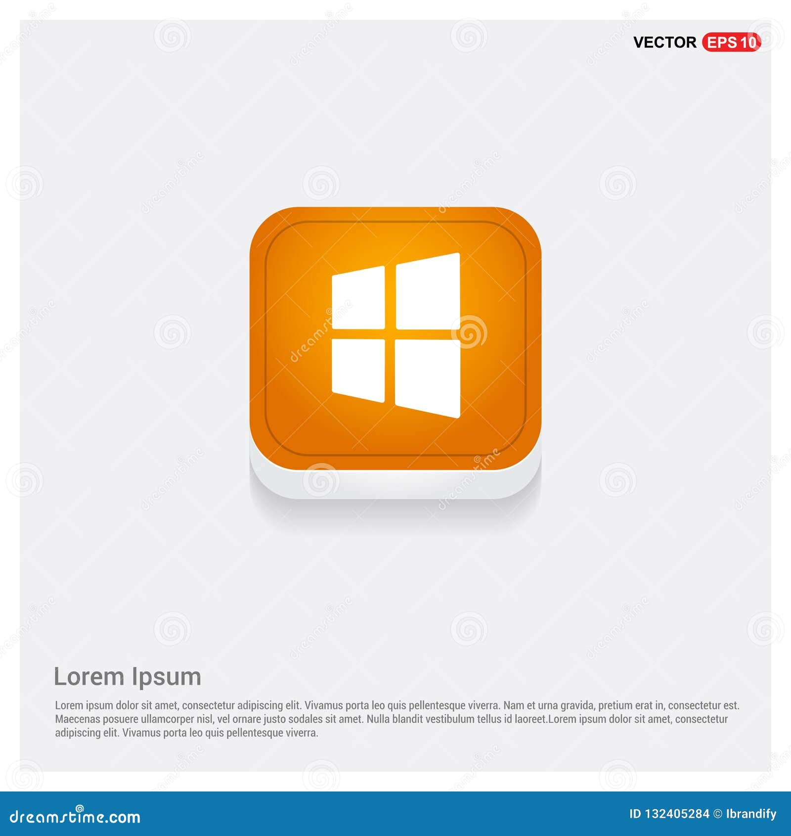 Windows Icon stock vector. Illustration of symbol, white - 132405284