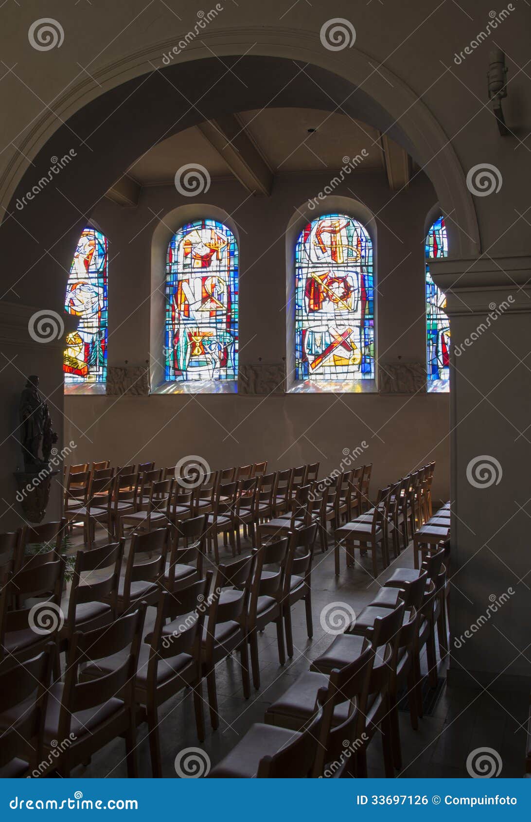 Windows from inside church editorial photo. Image of roman - 33697126