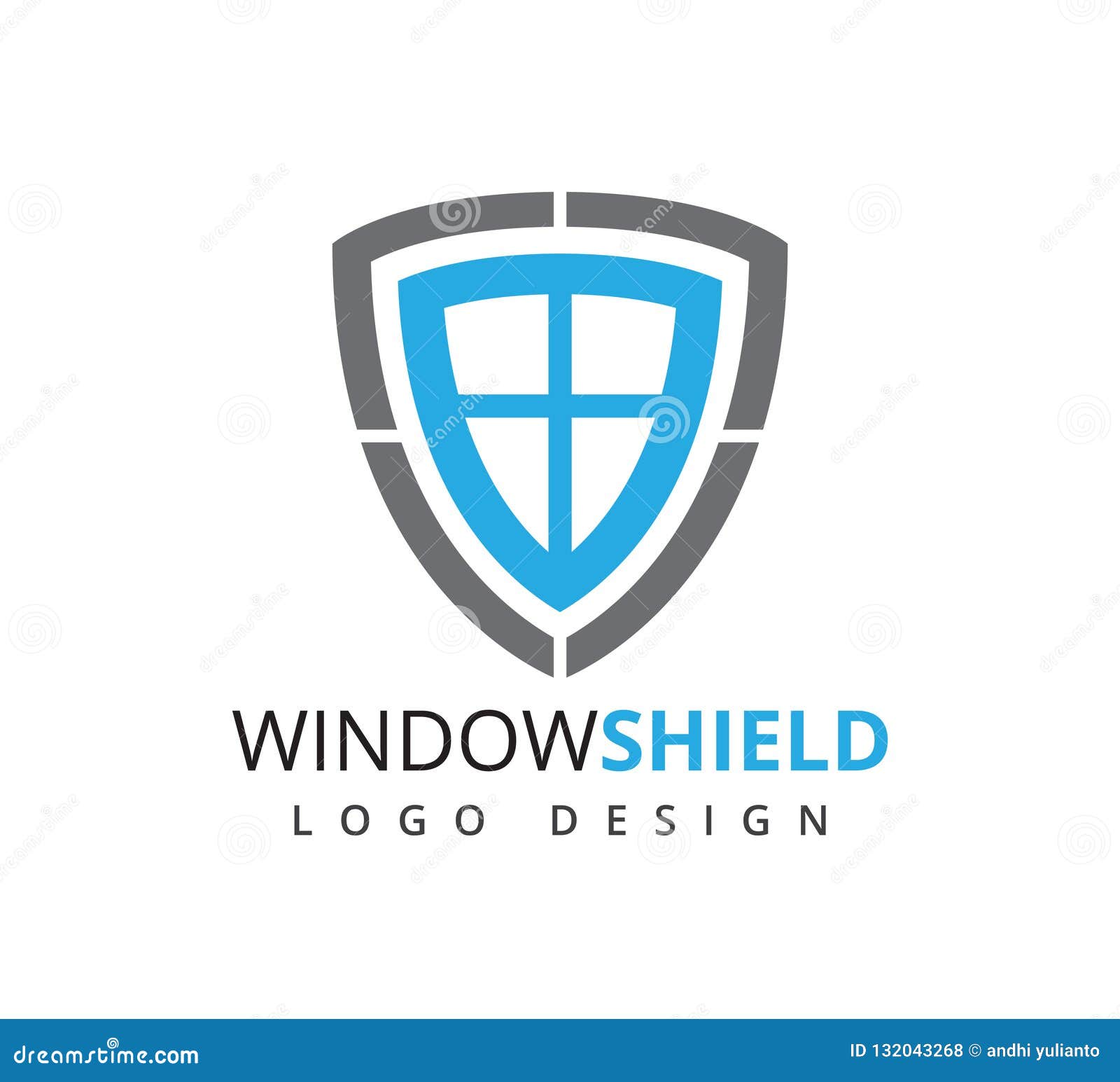 Windows Inside Shield Vector Icon or Logo Design Illustration Stock ...