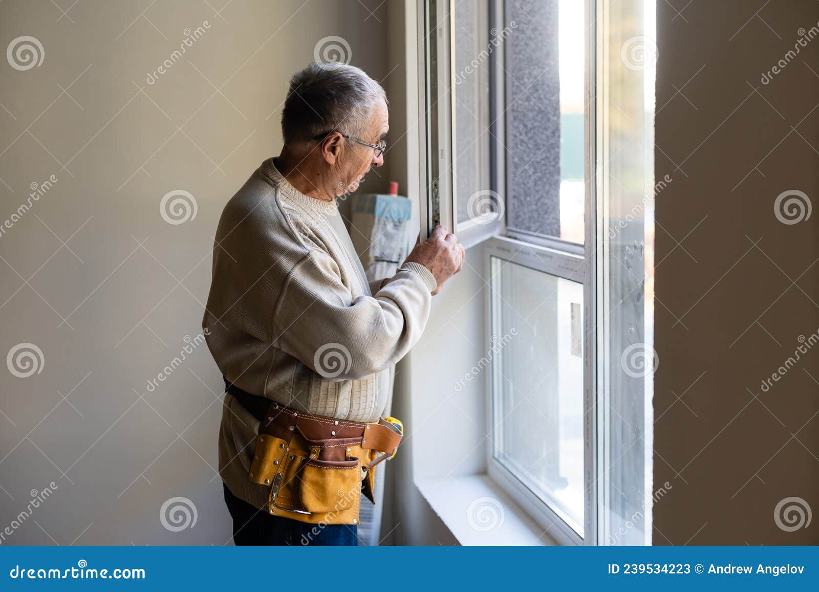 Windows Installation Worker. Window Customizer Stock Image - Image of ...