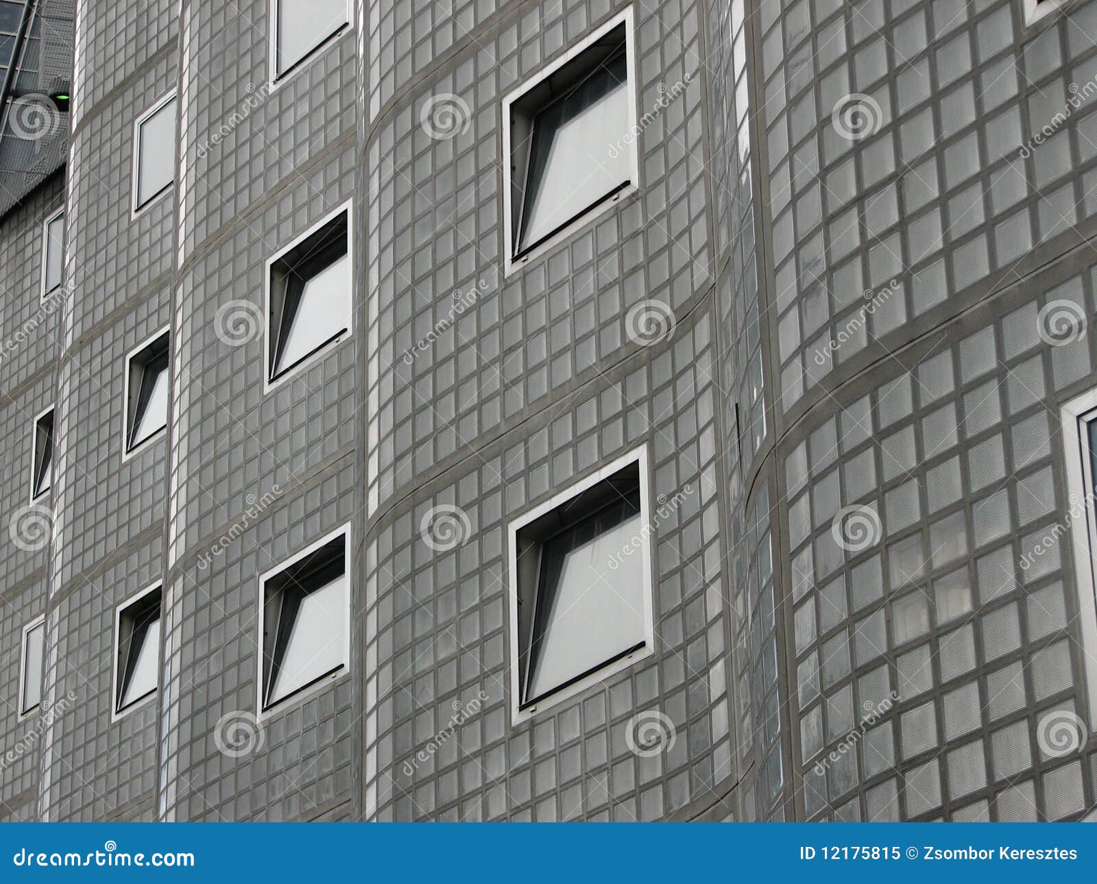 Windows on an Interesting Building Stock Image - Image of business ...