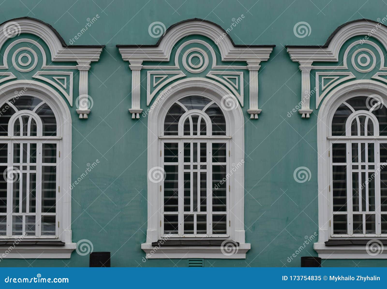 Windows of an Interesting Form in an Old House Stock Image - Image of ...