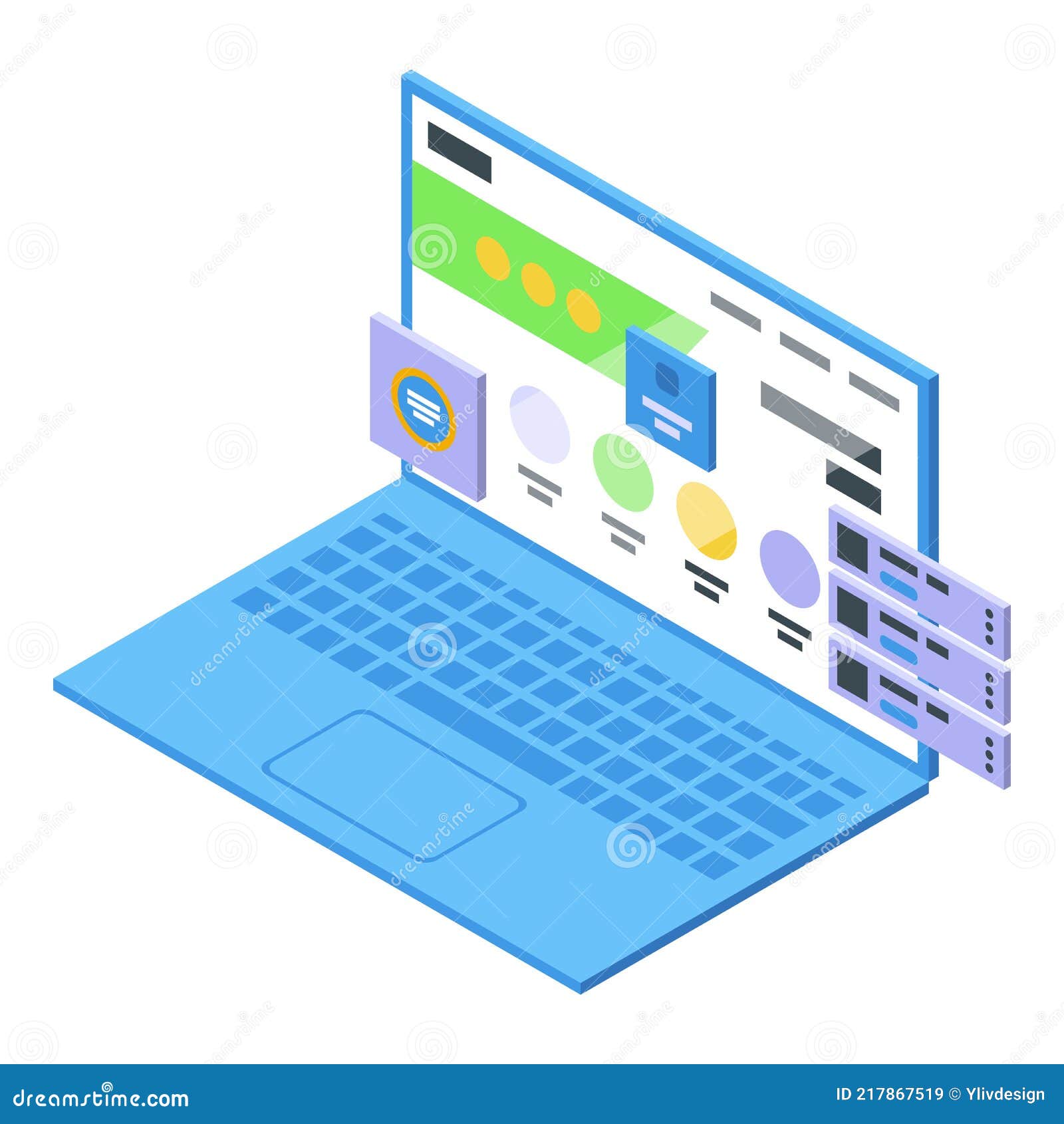 Windows Interface Icon, Isometric Style Stock Vector - Illustration of ...
