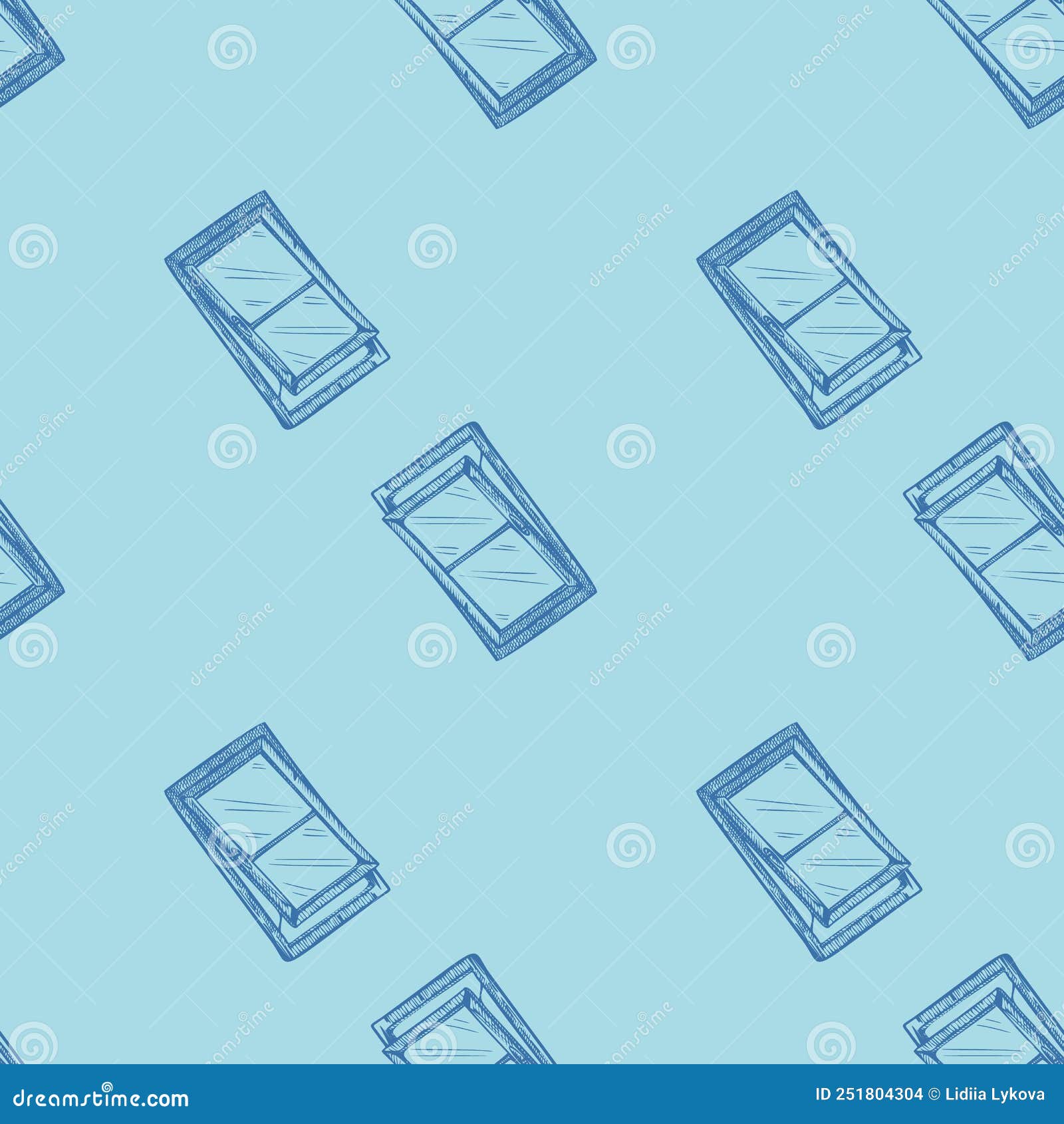 Windows Lean Forward Engraved Seamless Pattern. Retro Frame Glass ...