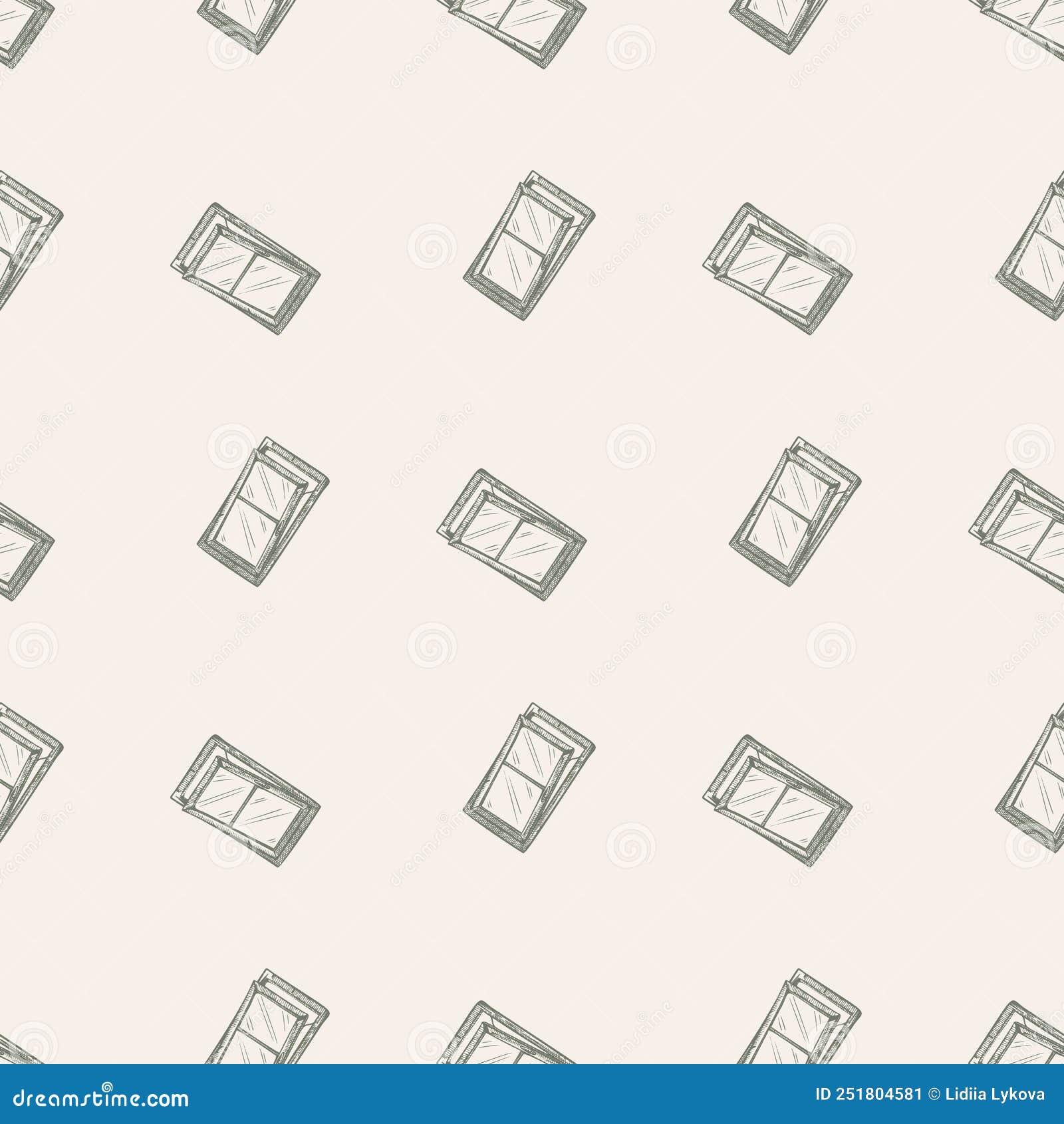 Windows Lean Forward Engraved Seamless Pattern. Retro Frame Glass ...