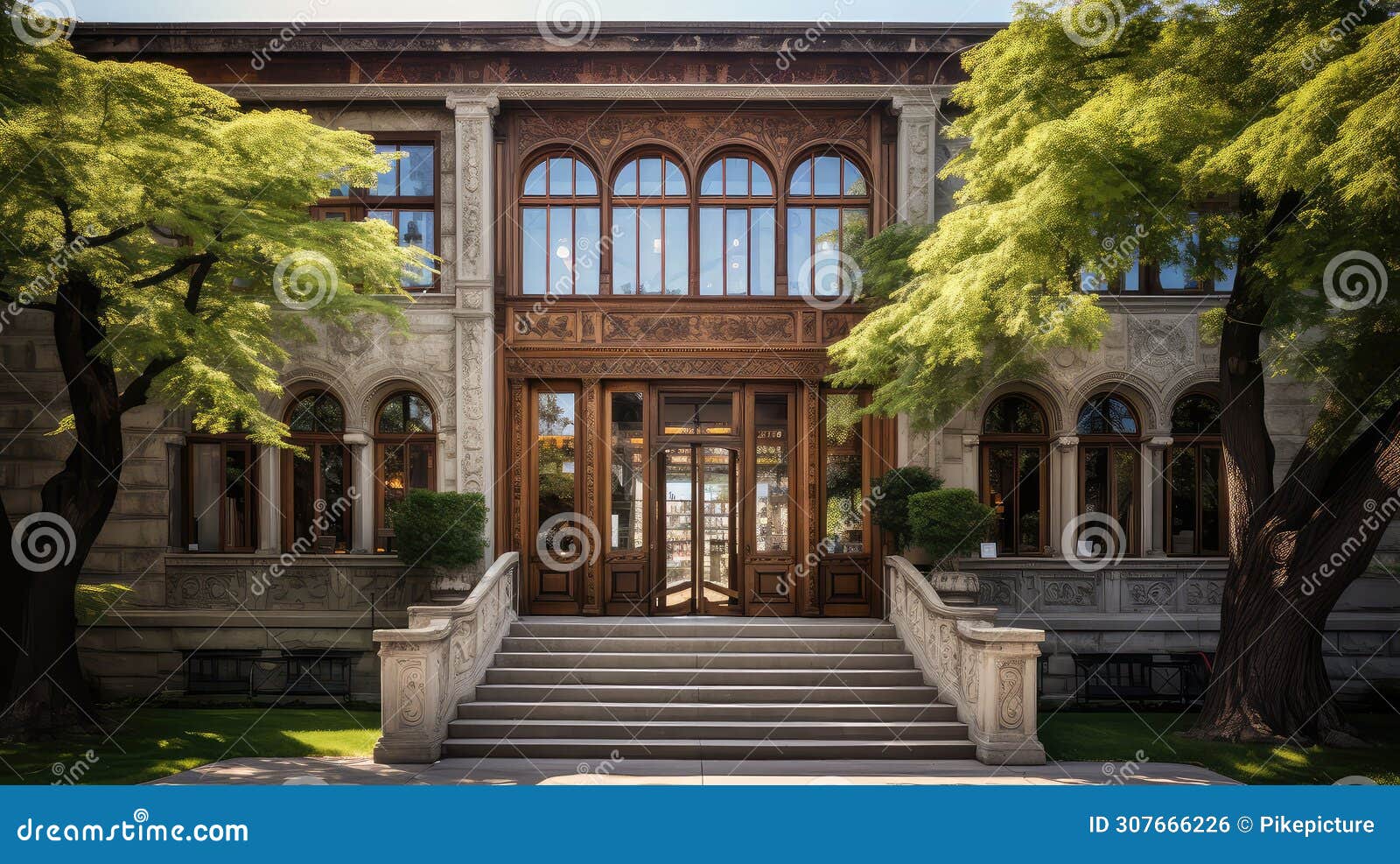 Windows library exterior stock illustration. Illustration of ...