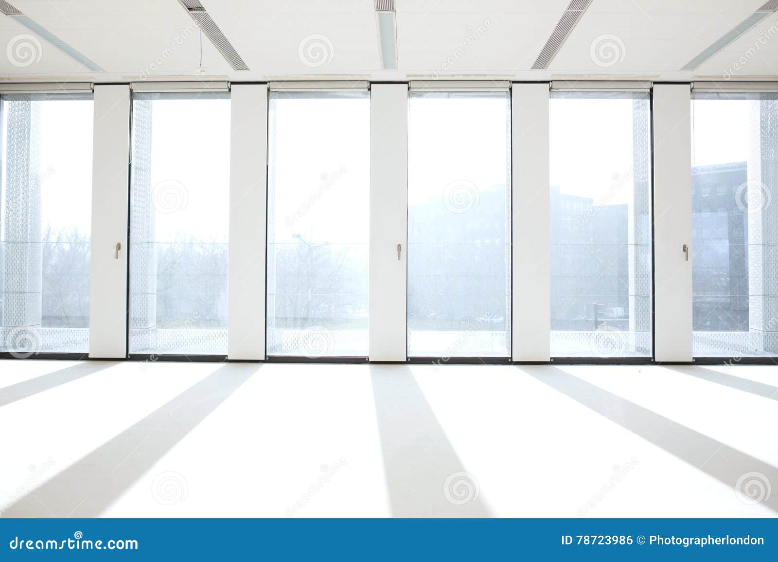 Windows in Lobby of Office Building Stock Photo - Image of flooring ...