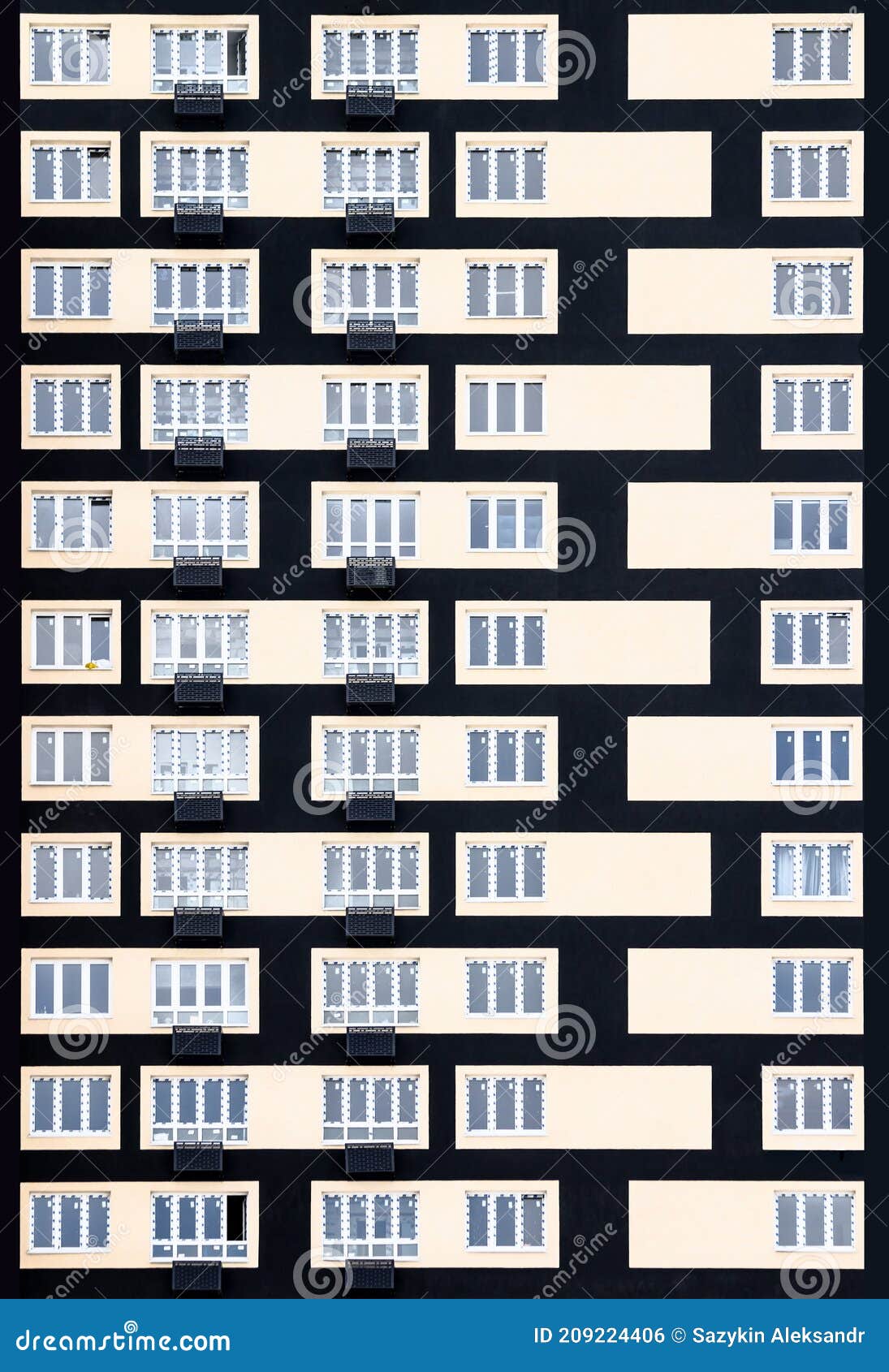 The Windows Located in the Front Wall of the Modern Building Form ...