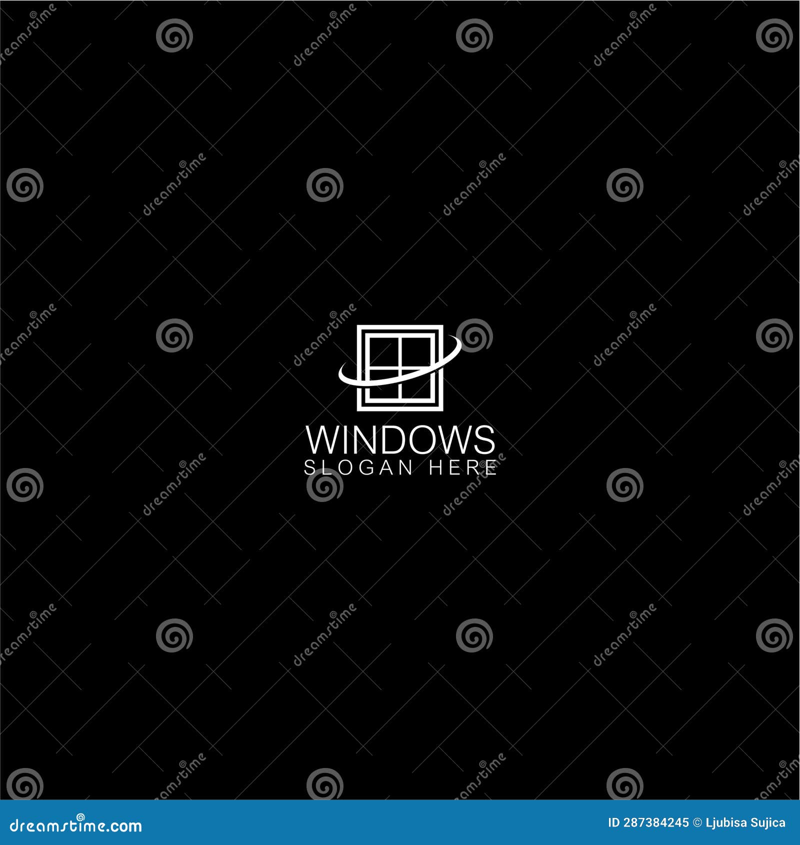 Windows Logo Design Template Icon Isolated on Dark Background Stock ...