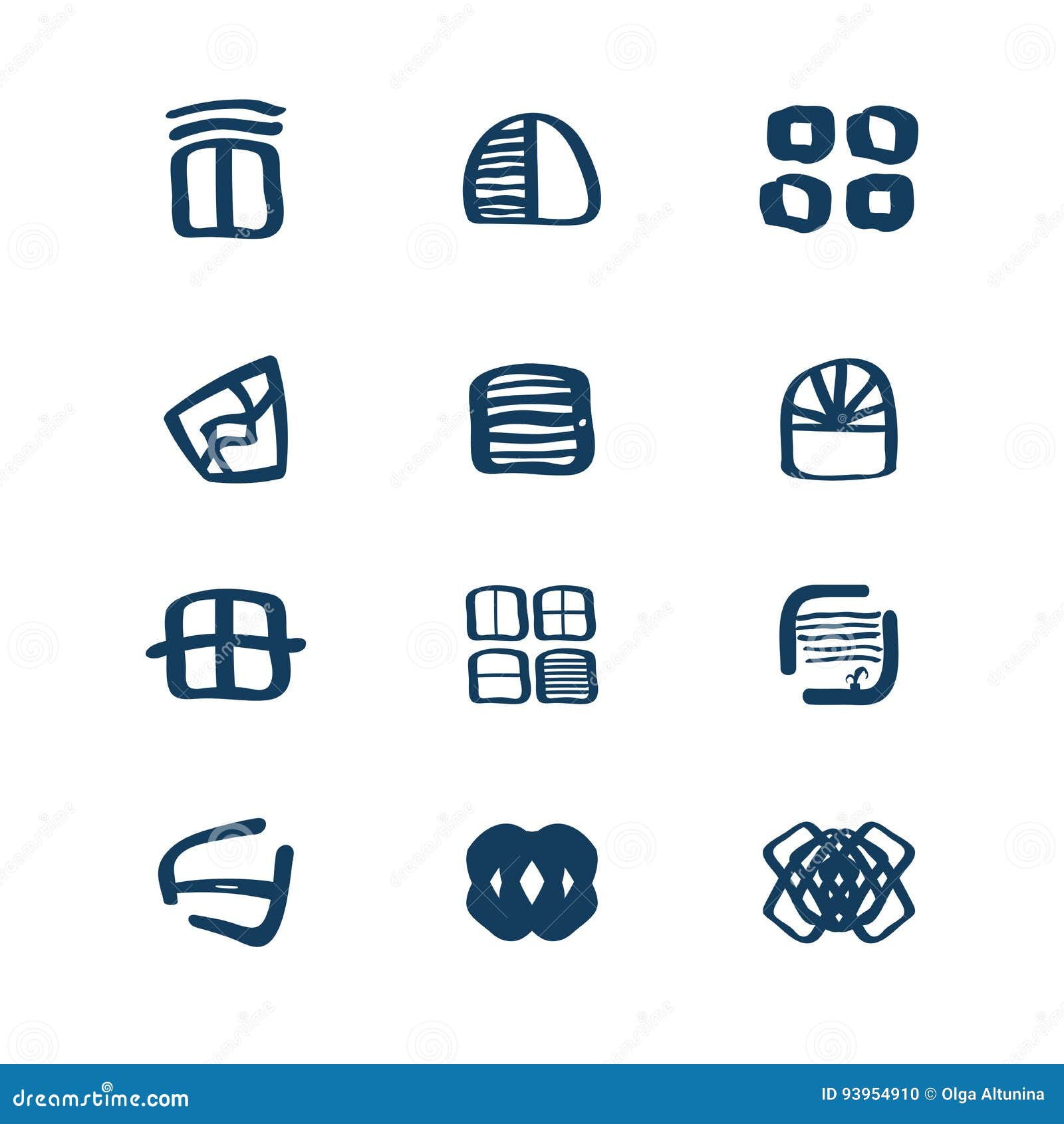 Windows Logo Set Emblem Symbol Element Vector Icons Stock Vector ...
