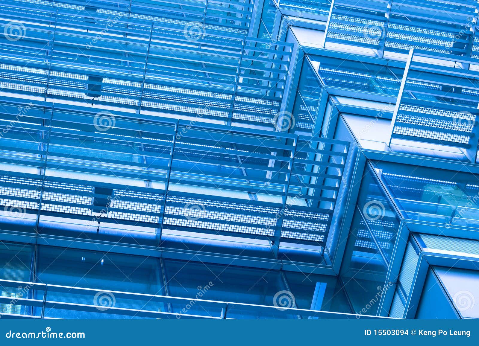 Windows of Modern Building Toned in Blue Color Stock Photo - Image of ...